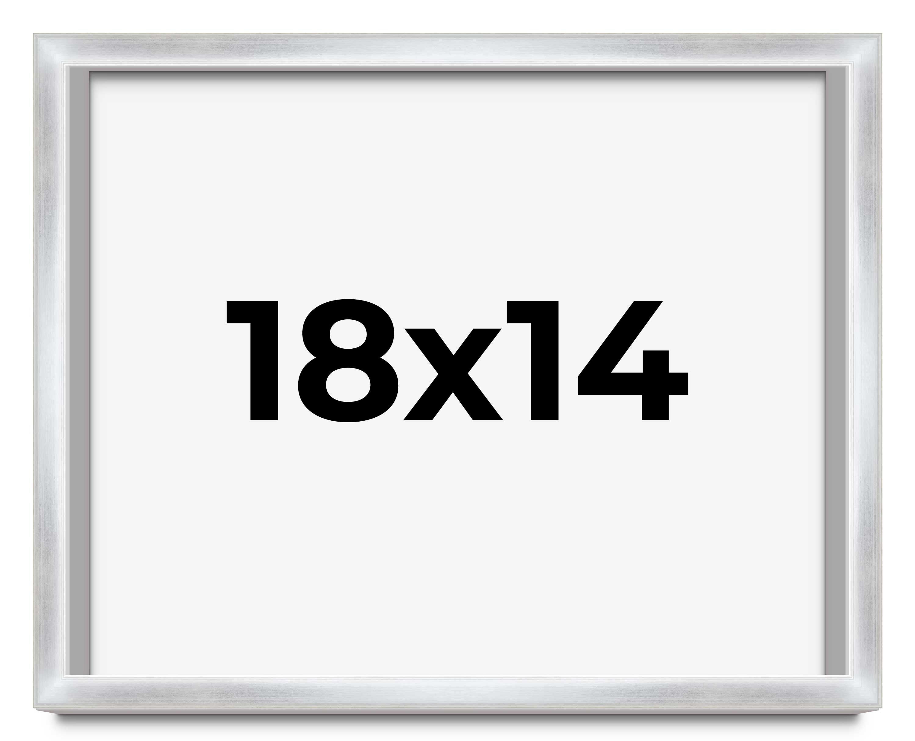 18x14 Frame Silver Whitewashed Wood Grain Solid Wood Shadow Box | 0.75 ...