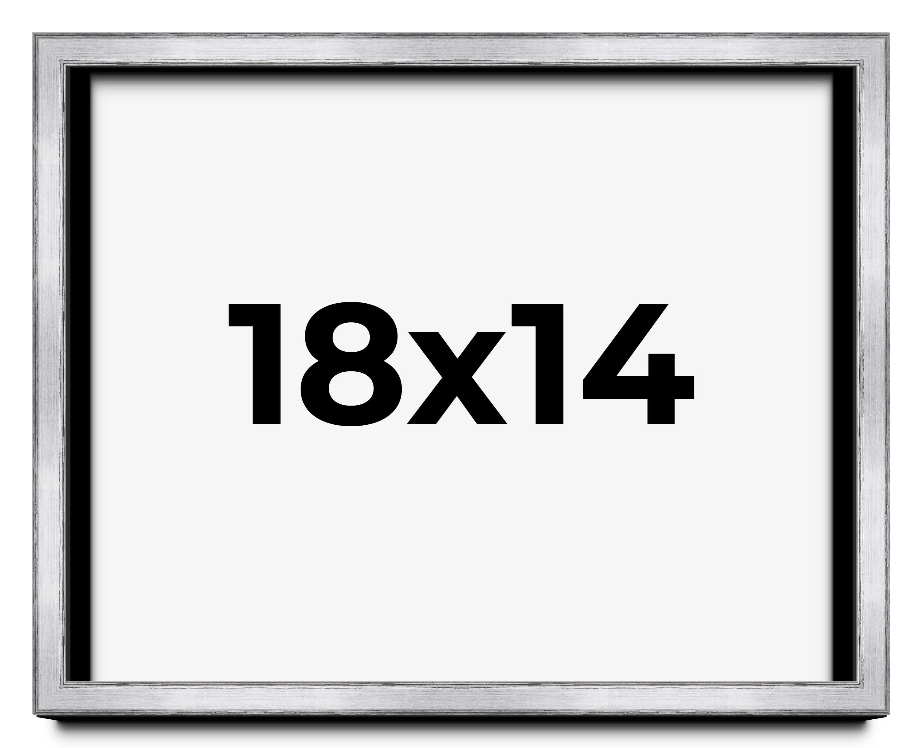 18x14 Shadow Box Frame Silver | 1.375 Inches Deep Real Wood ...