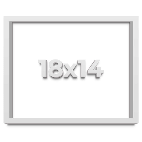 18x14 Shadow Box Frame White | 1 Inches Deep Real Wood Contemporary ...