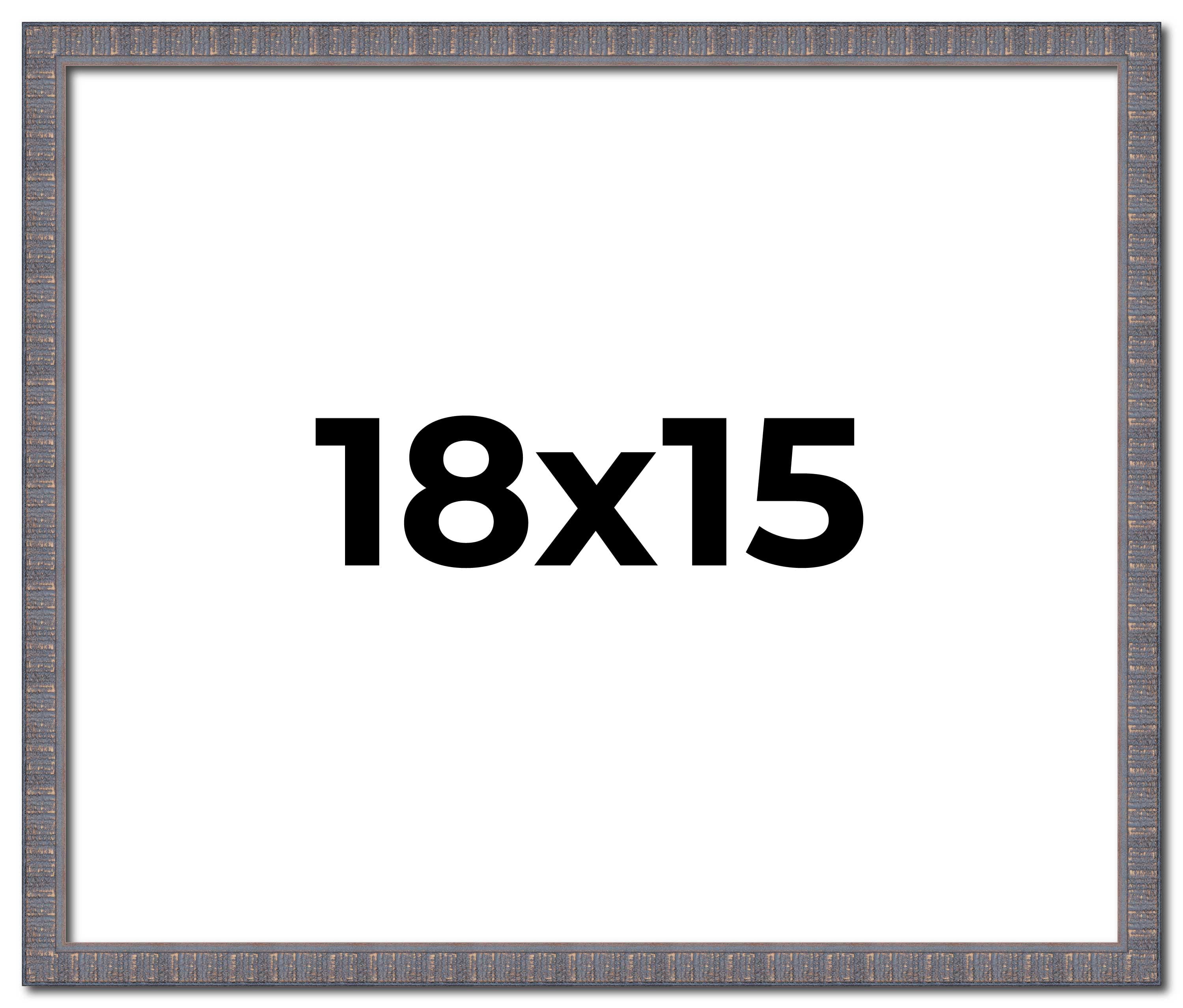 18x15 Frame Blue Kingsley Pewter Solid Wood Picture Frame Width 0.75 ...