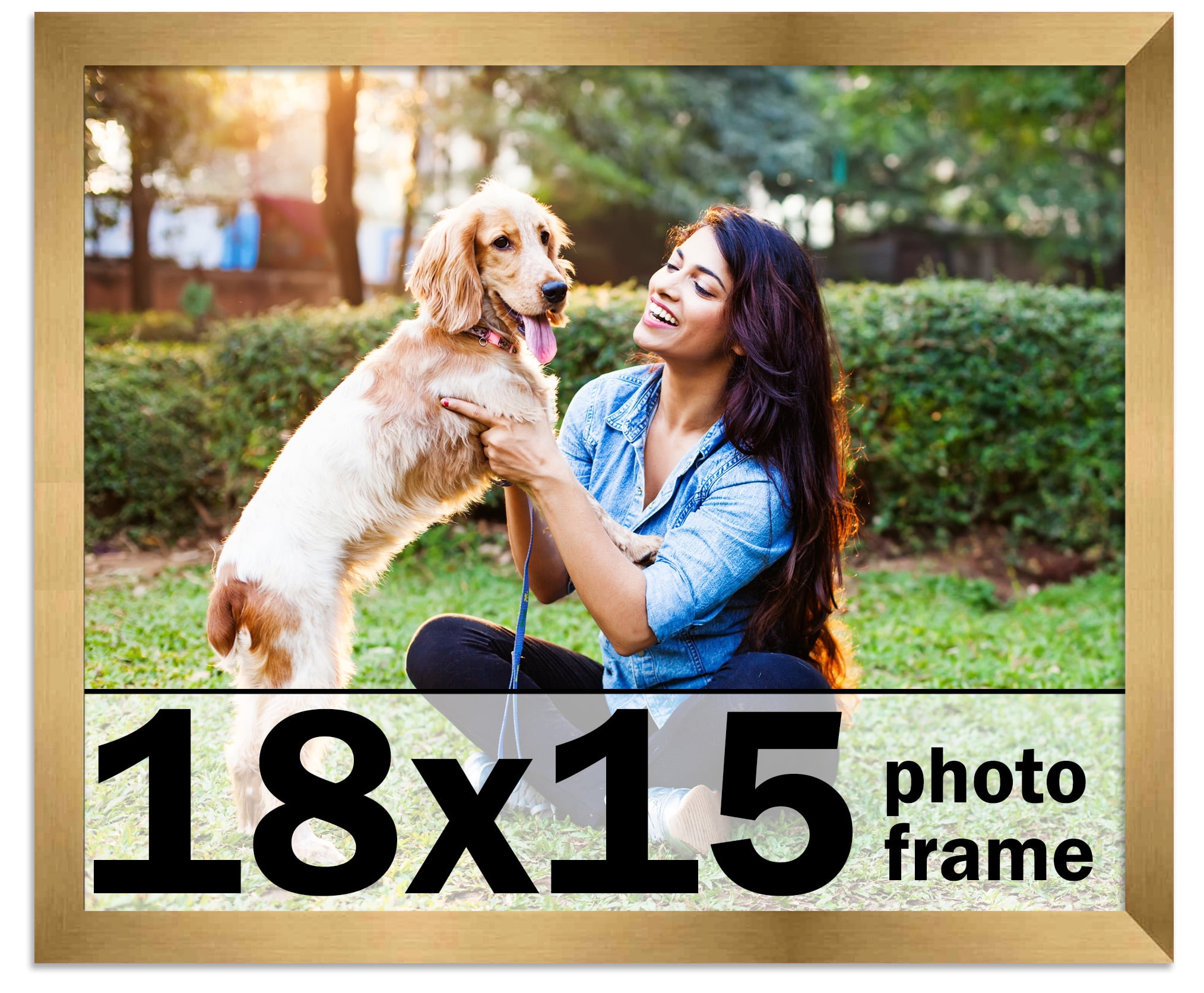 18x15 Frame Gold Bronze Modern Solid Wood Picture Frame | 0.75 Inch ...