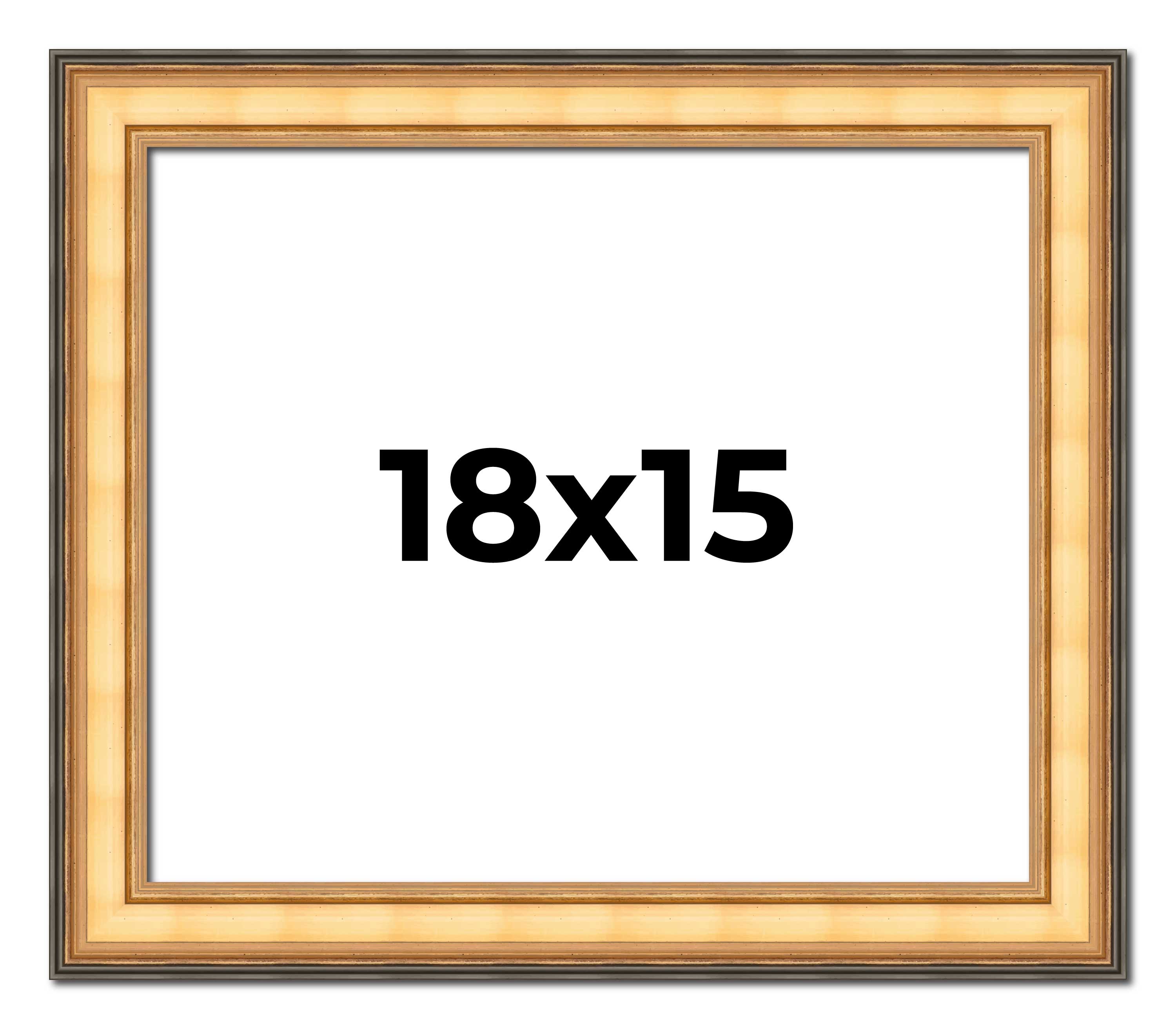 18x15 Frame Gold Plein Aire Solid Wood Picture Frame Width 2 Inches ...