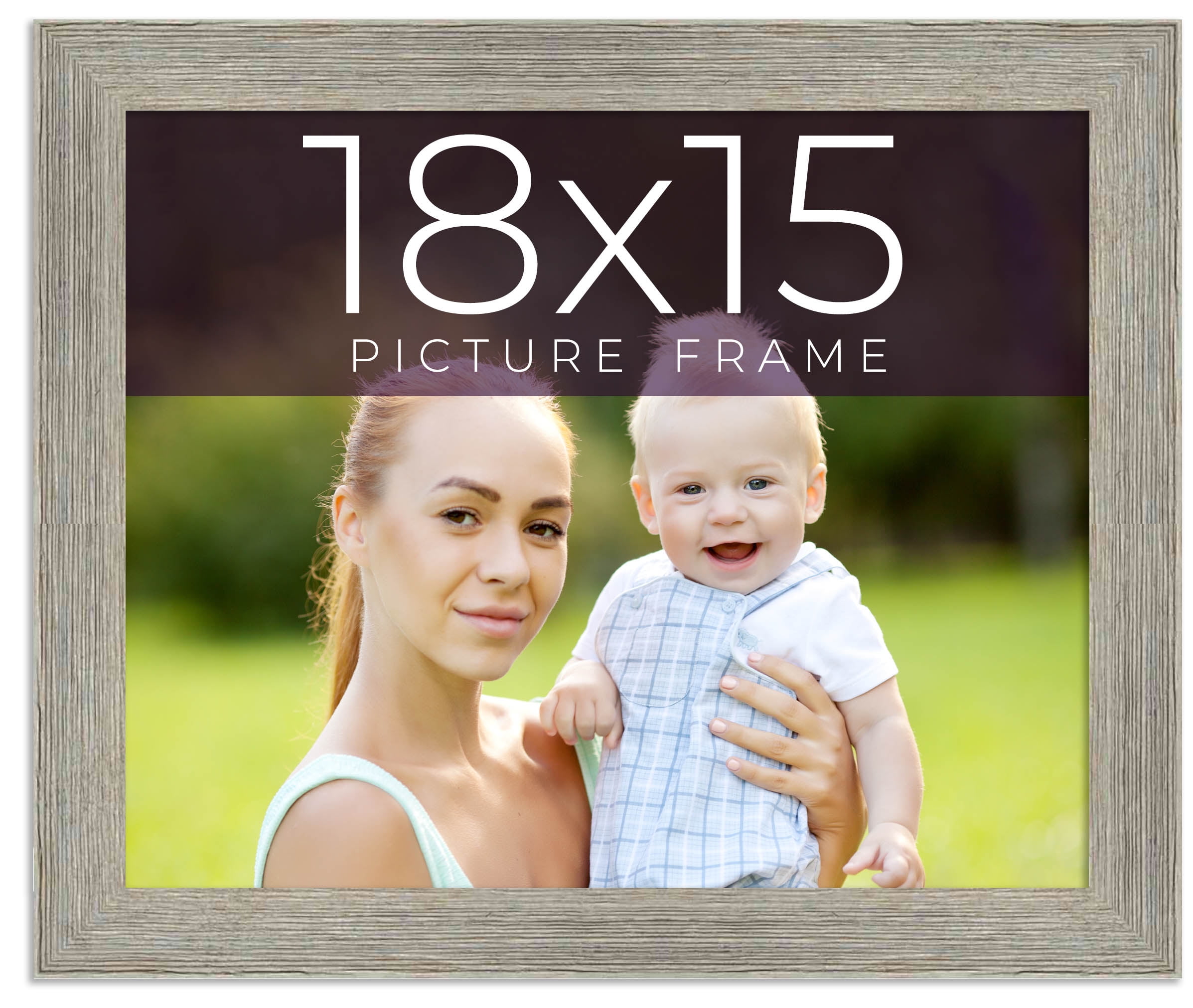 18x15 Frame Grey Real Wood Picture Frame Width 1.5 Inches | Interior ...