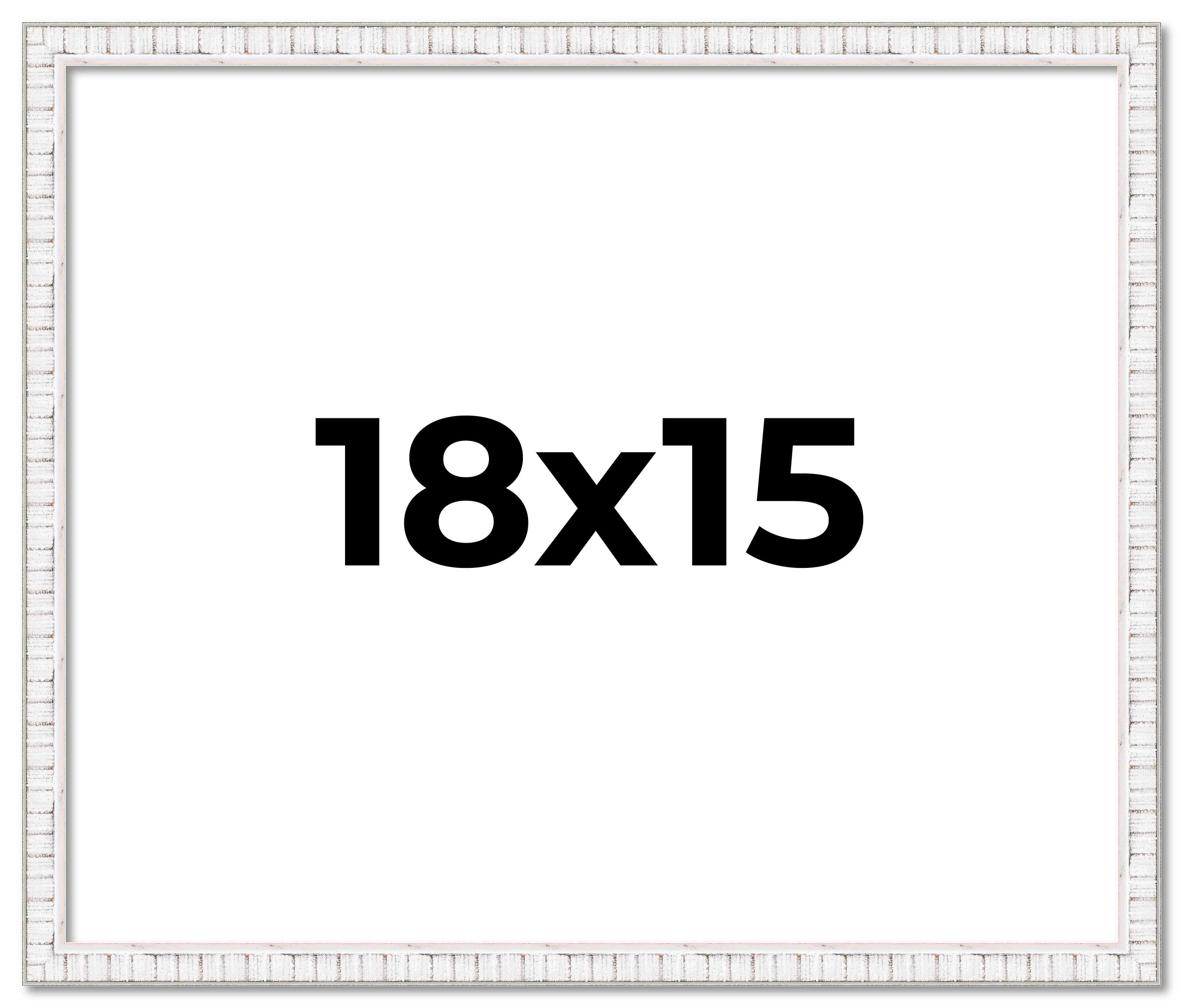 18x15 Frame White Scuffed Rustic Solid Wood Picture Frame | 0.75 Inch ...