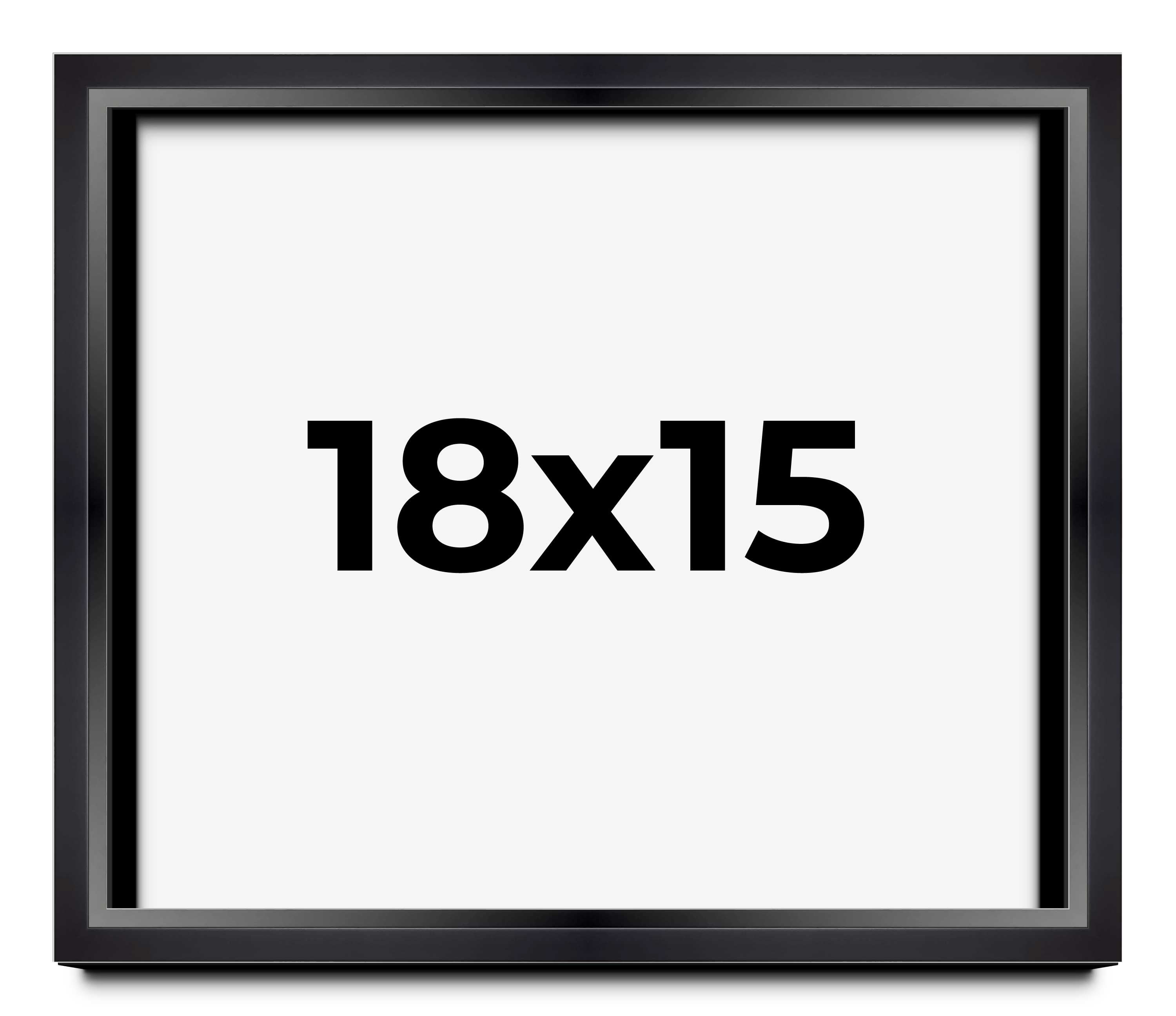 18x15 Shadow Box Frame Black | 1.25 inches Deep Real Wood Contemporary ...