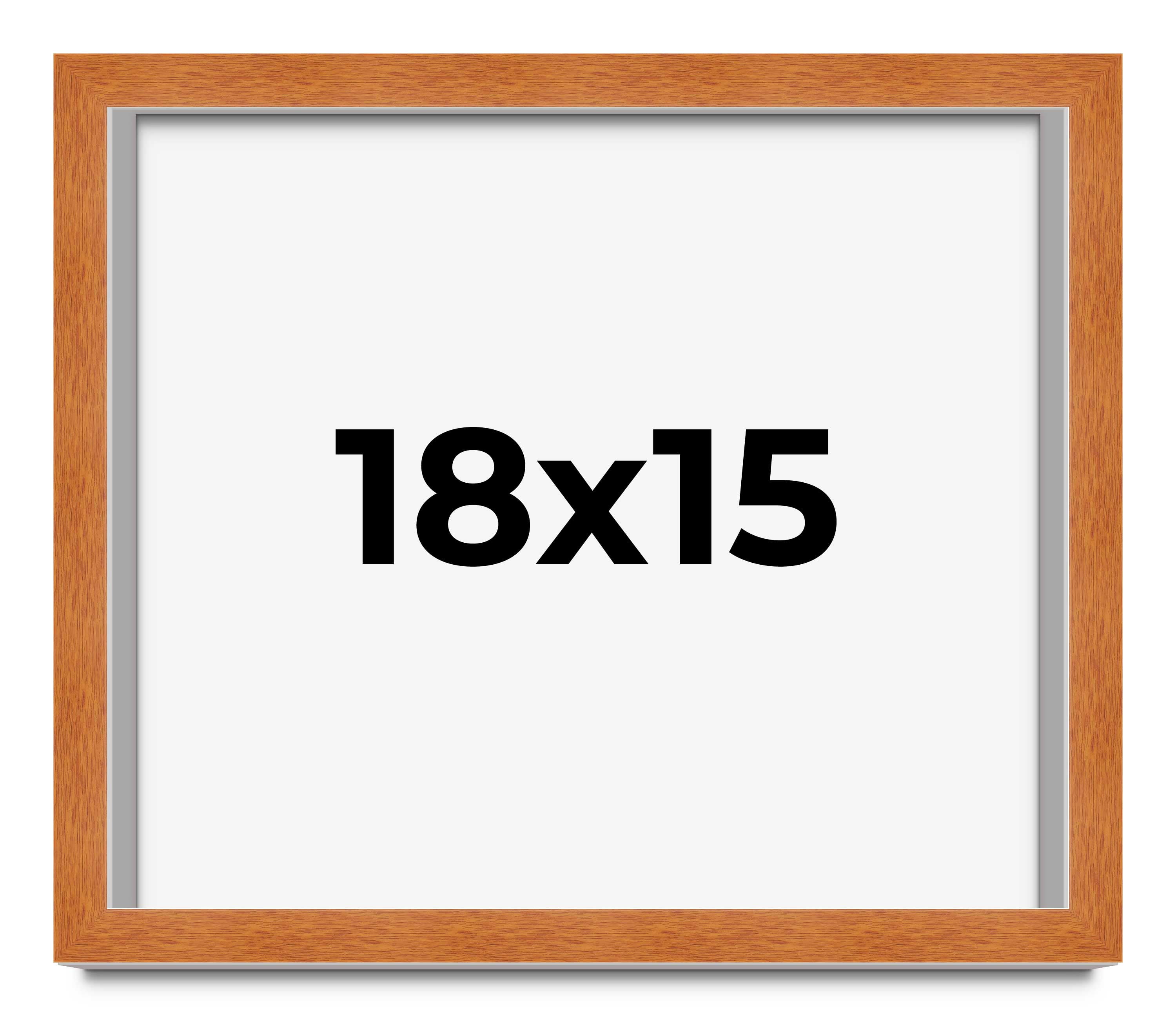 18x15 Shadow Box Frame Brown | 0.875 Inches Deep Real Wood Contemporary ...