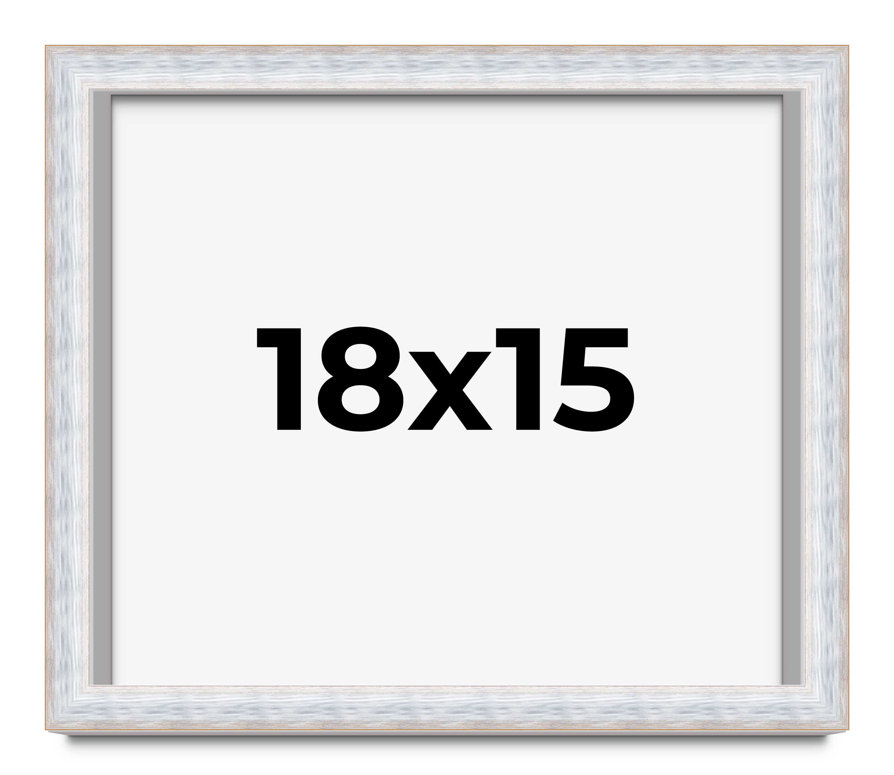 18x15 Shadow Box Frame Silver | 1.625 Inches Deep Real Wood ...