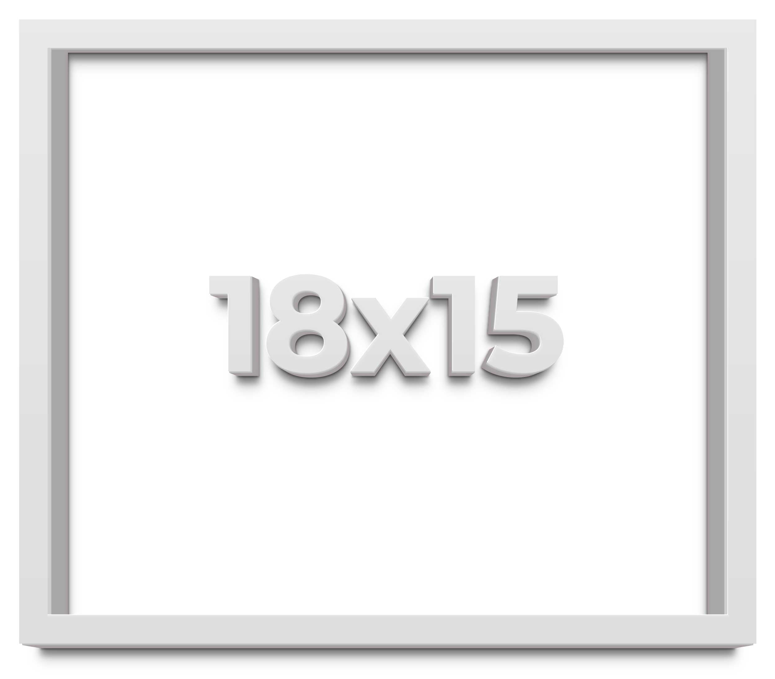 18x15 Shadow Box Frame White | 1 Inches Deep Real Wood Contemporary ...