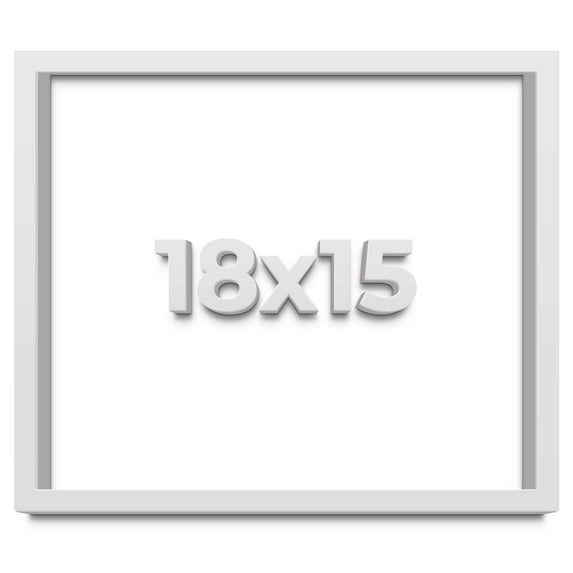 18x15 Shadow Box Frame White | 2 Inches Deep Real Wood Contemporary ...