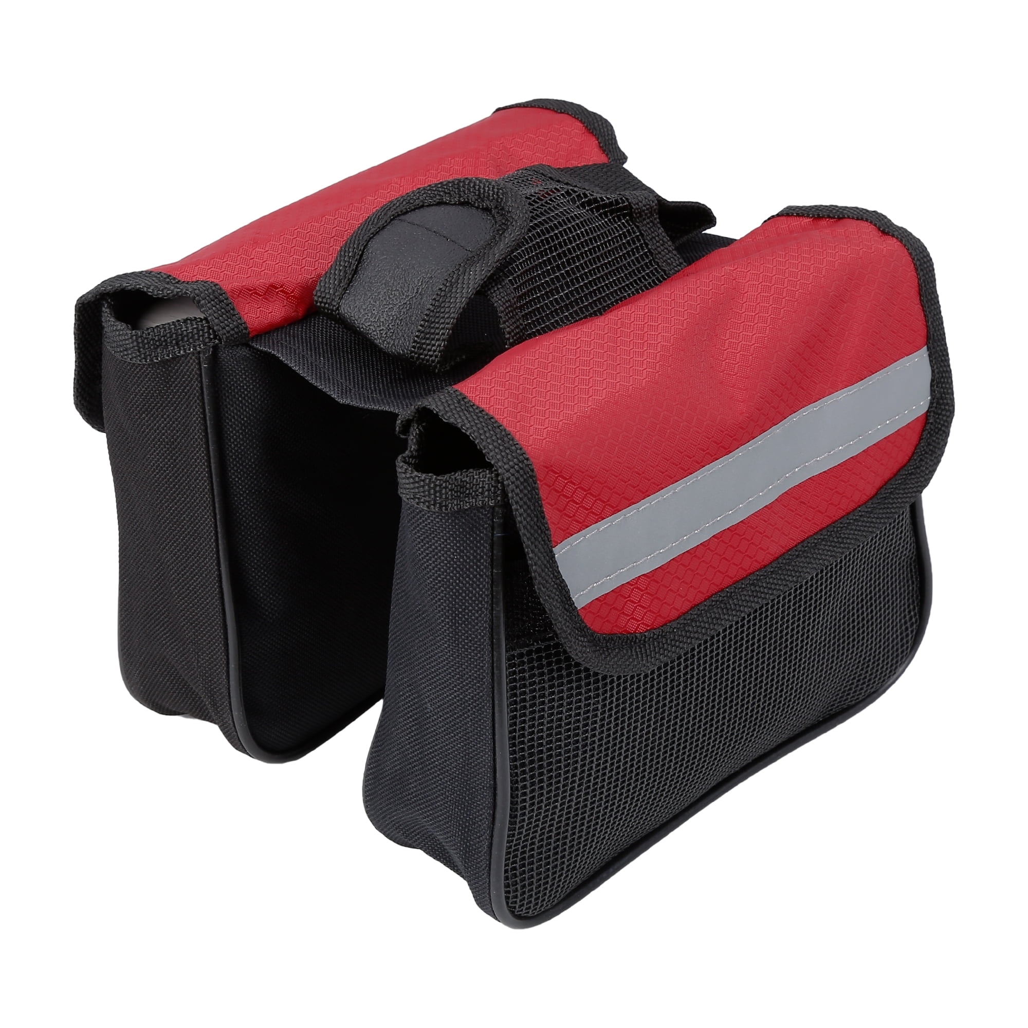 18x15x15cm Bike Saddlebag Bicycle Frame Bag Tool Pouch Pack Storage Bag Waterproof Black Red ...