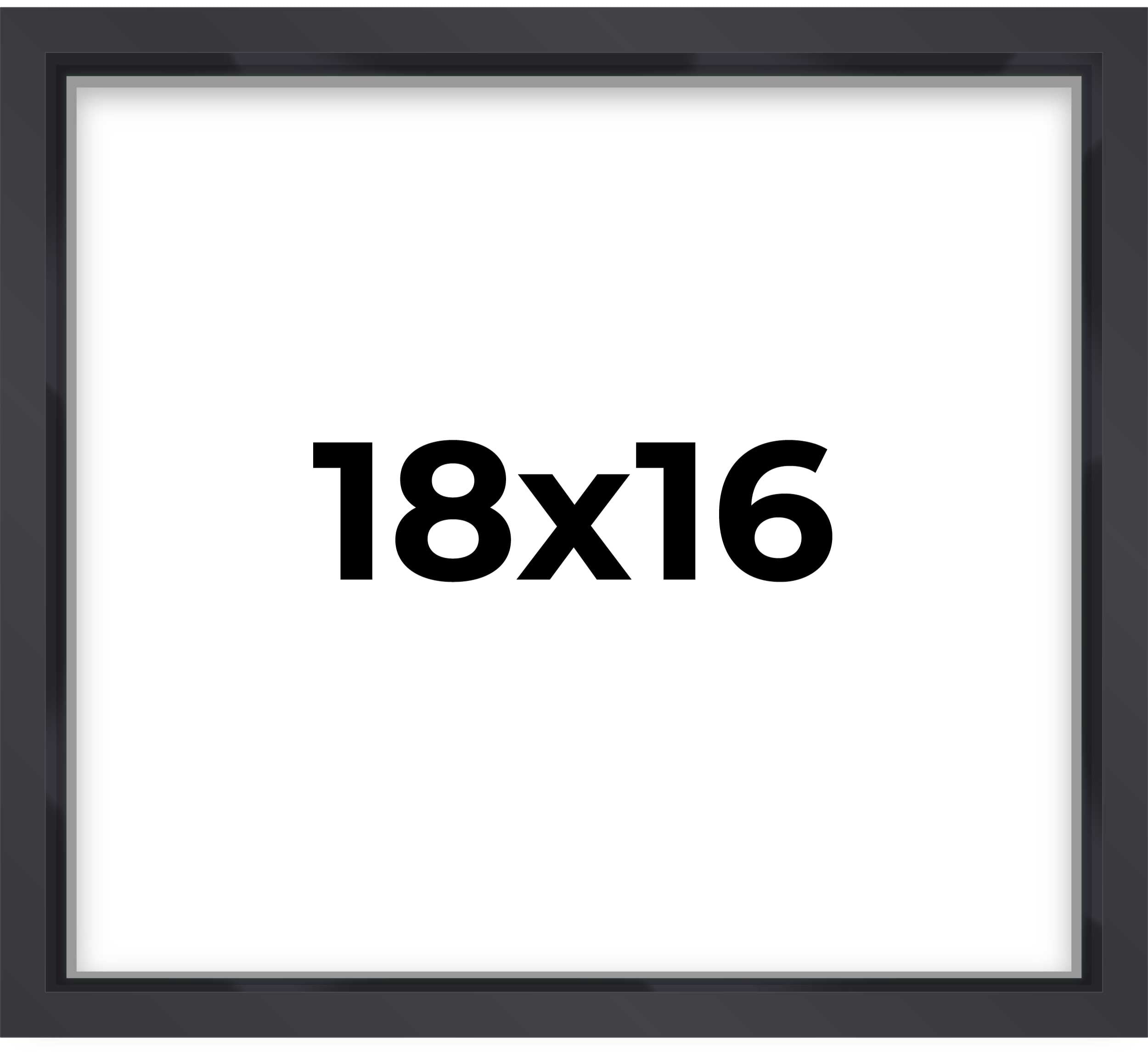 18x16 Black Shadowbox Frame - Interior Size 18x16 by 1 Inches - Made to ...