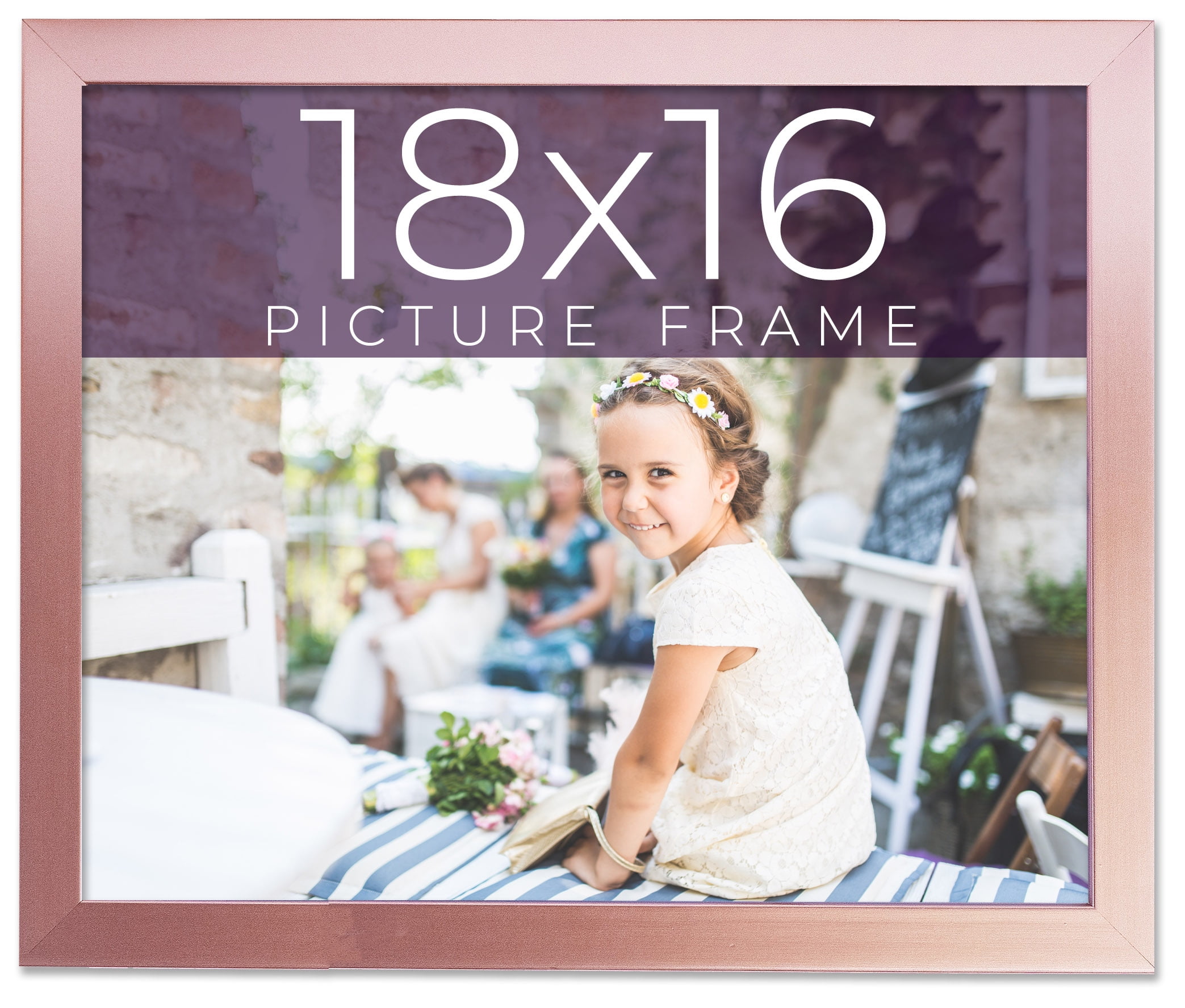 18x16 Frame Pink Real Wood Picture Frame Width 0.75 inches | Interior ...