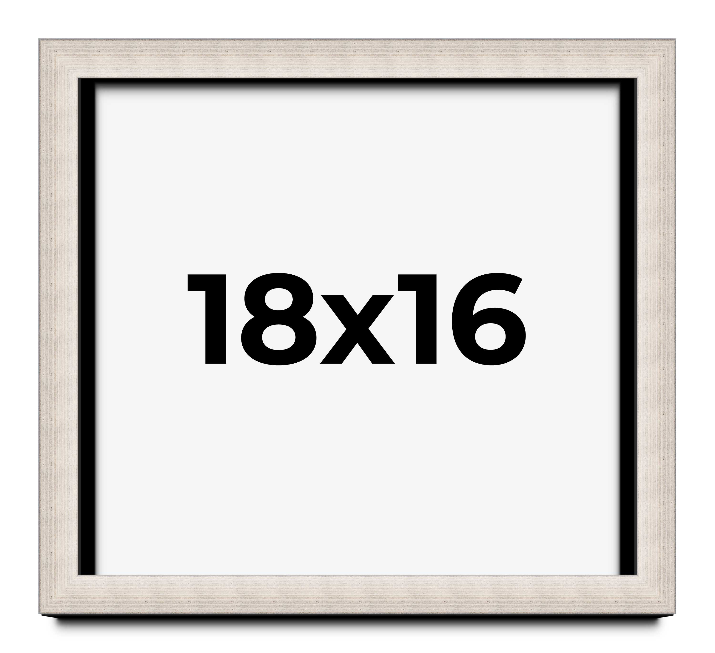 18x16 Shadow Box Brushed Silver | 1.5 Inch Deep | 1.25 Inch Moulding ...