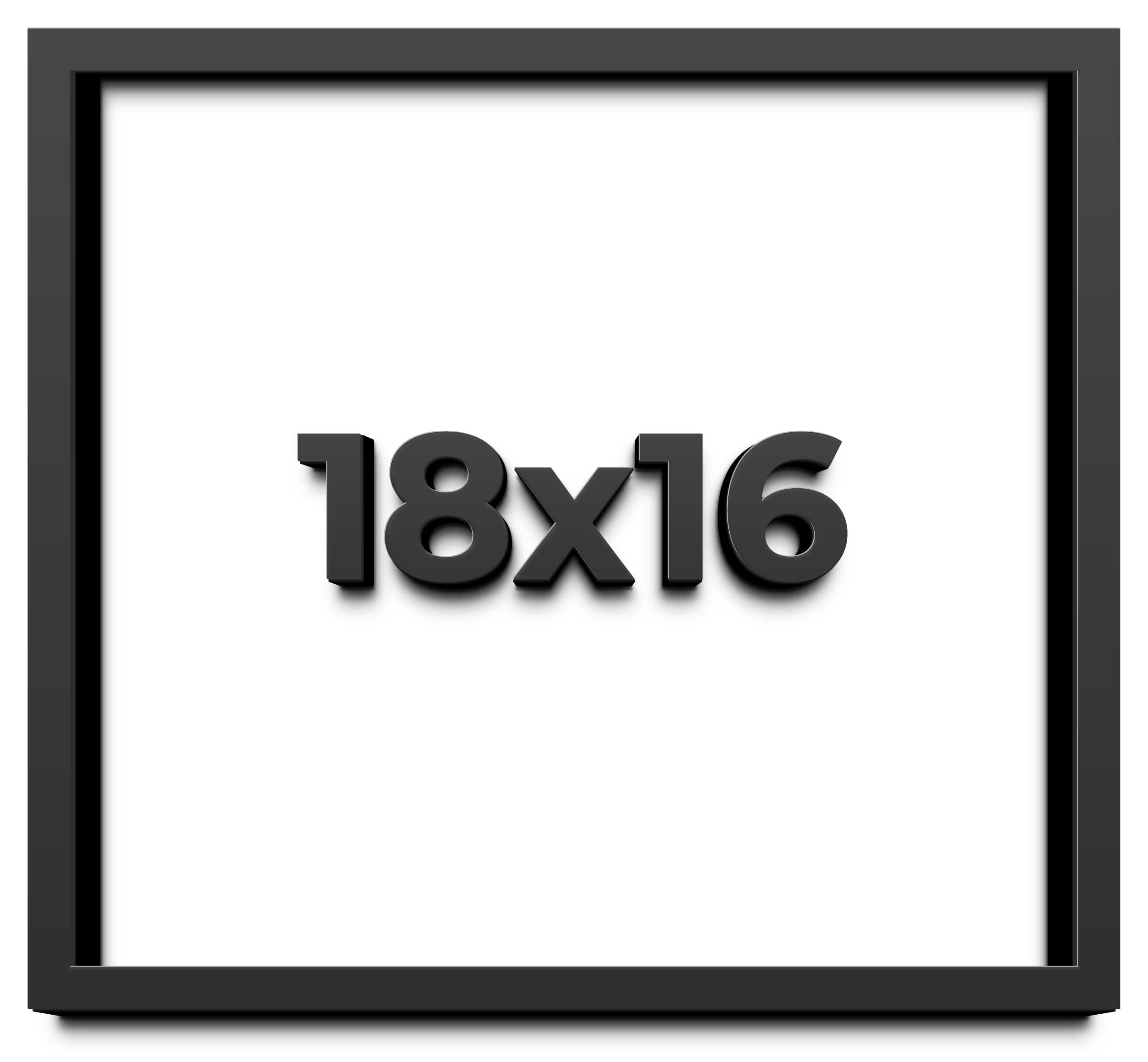 18x16 Shadow Box Frame Black | 1 inches Deep Real Wood Contemporary ...