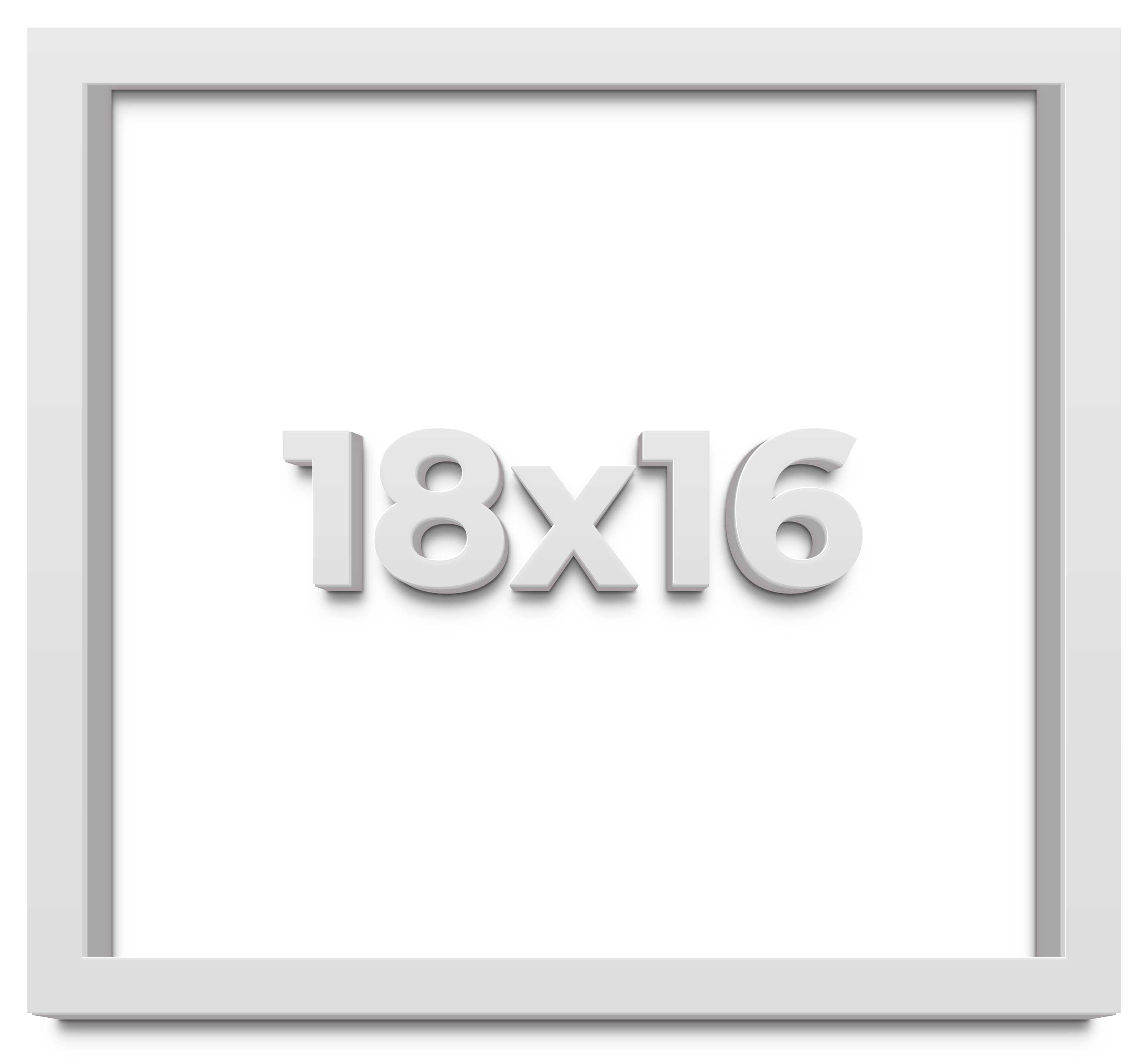 18x16 Shadow Box High Gloss White Display Frame | 1.625 Inches Deep | 1 ...