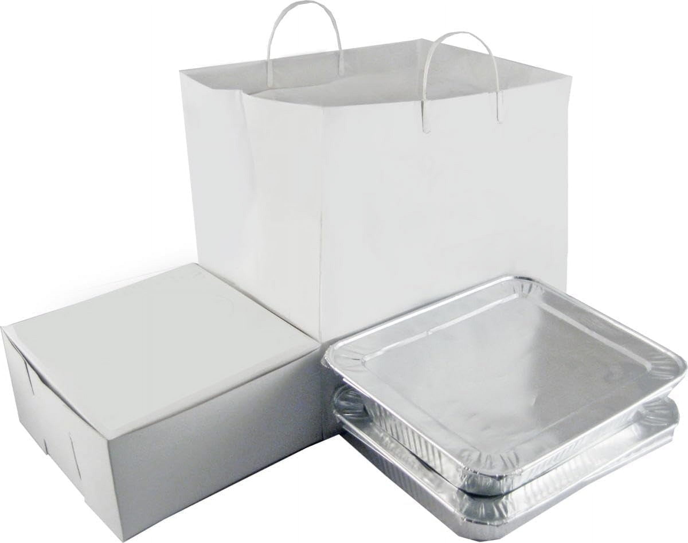 18x17x18 White Plastic Catering Bags, Take Out Bags with Handles ...