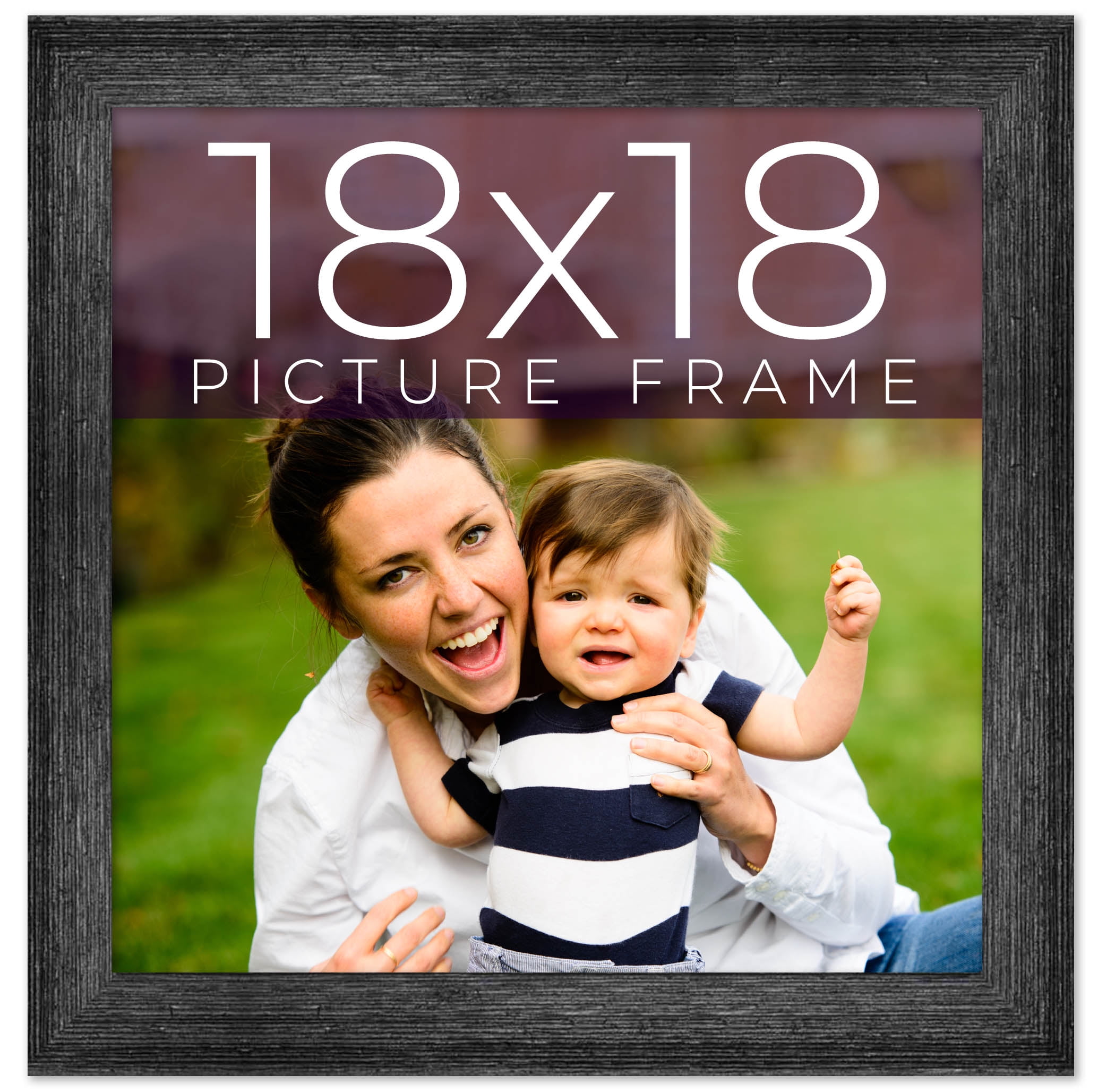 18x18 Frame Black Real Wood Picture Frame Width 1.5 inches | Interior ...