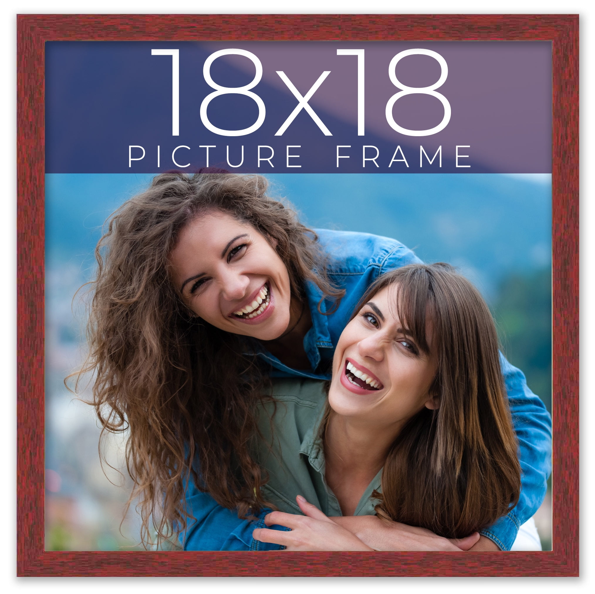 18x18 Frame Brown Solid Wood Picture Frame Width 0.75 Inches | Interior ...