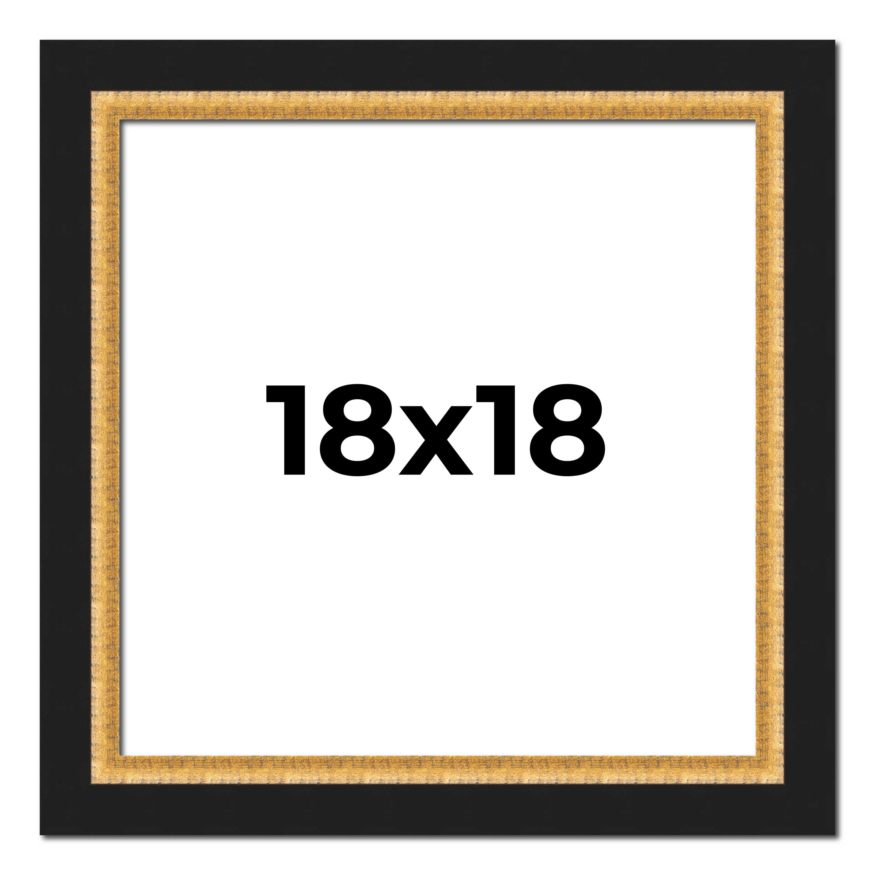 18x18 Frame Gold Real Wood Picture Frame Width 2.25 Inches | Interior ...