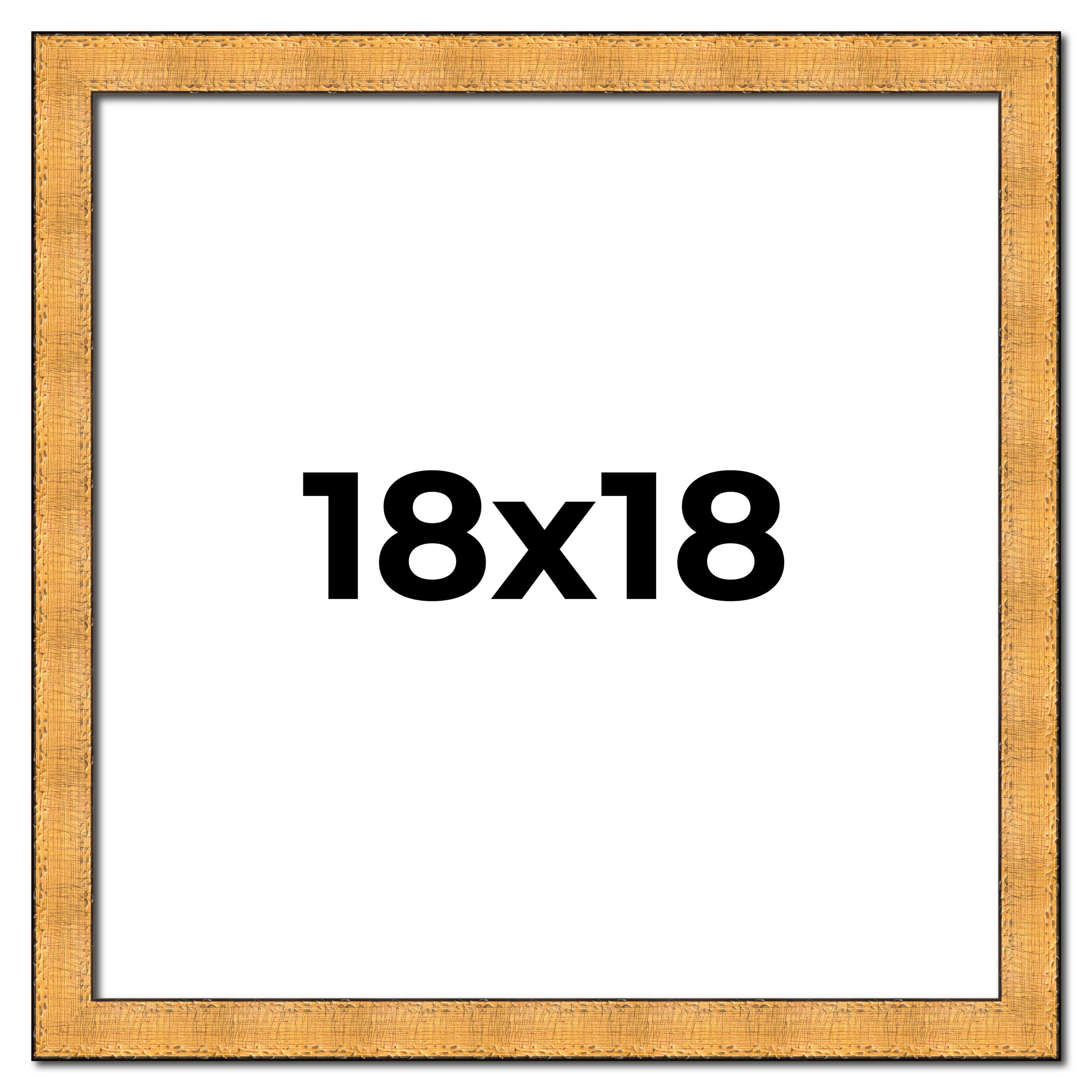 18x18 Frame Gold Rustic Solid Wood Picture Frame | 1.25 Inch Wide ...