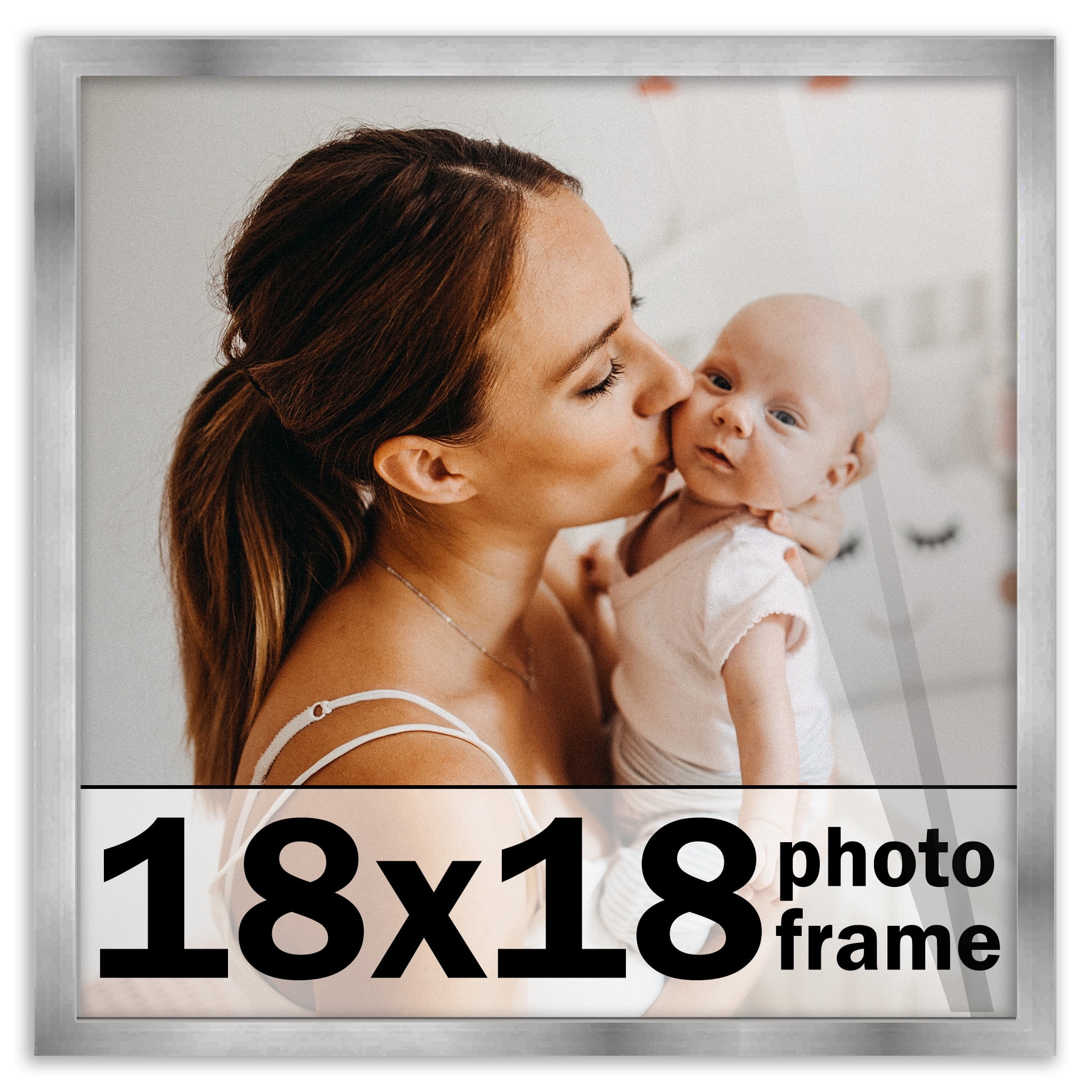 18x18 Frame Silver Stainless Steel Solid Wood Picture Frame | 0.75 Inch ...