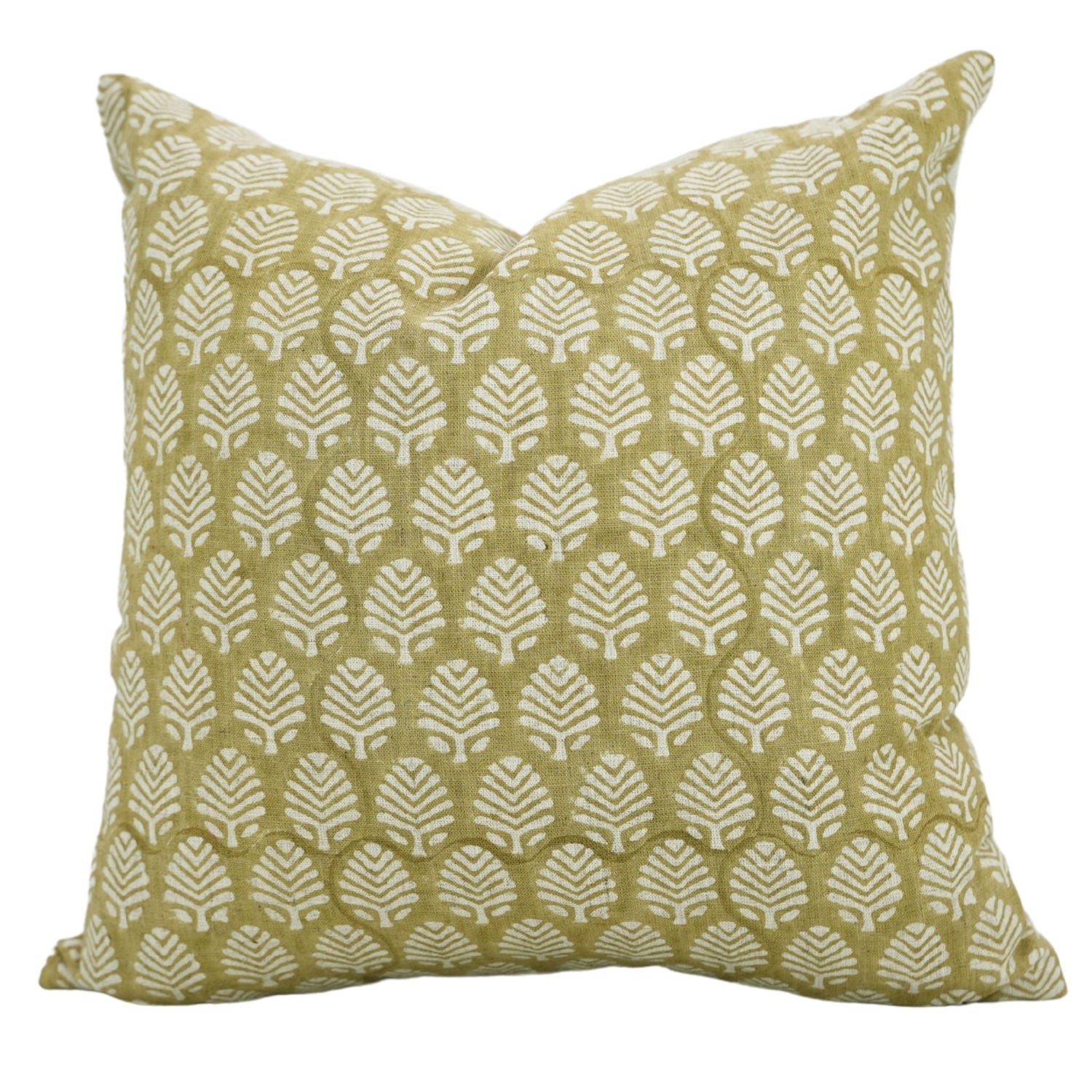 18x18 Handmade Floral Viscose Linen Cushion – SANGMARMAR Indian Block ...