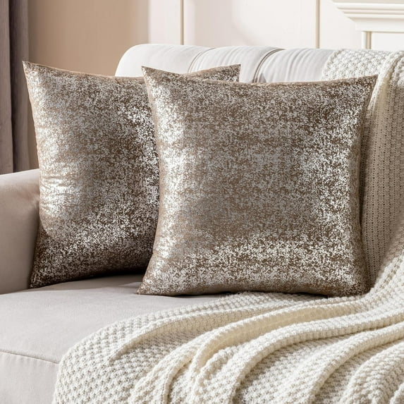 18x18 Inch Decorative Throw Pillow Cover, Shiny Metallic Look Fabric ...