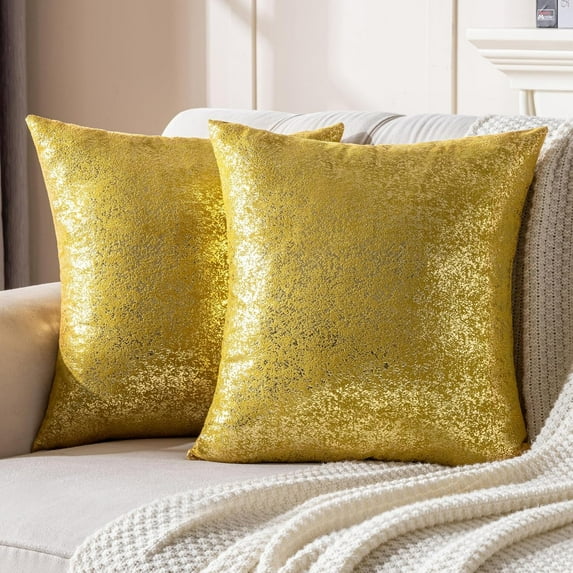 18x18 Inch Decorative Throw Pillow Cover, Shiny Metallic Look Fabric ...