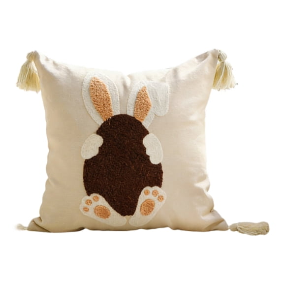 18x18 Inch Easter Bunny 3D Embroidered Pillowcase - Removable Washable ...