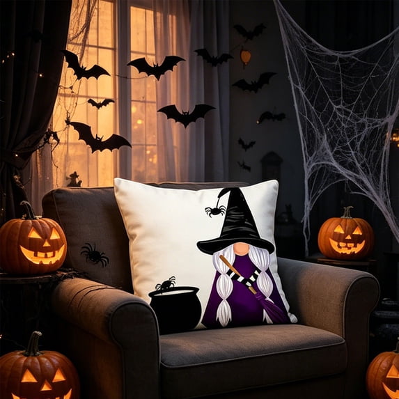 18x18 Inch Halloween Decorative Pillow Cover Spooky Throw Cushion Case ...