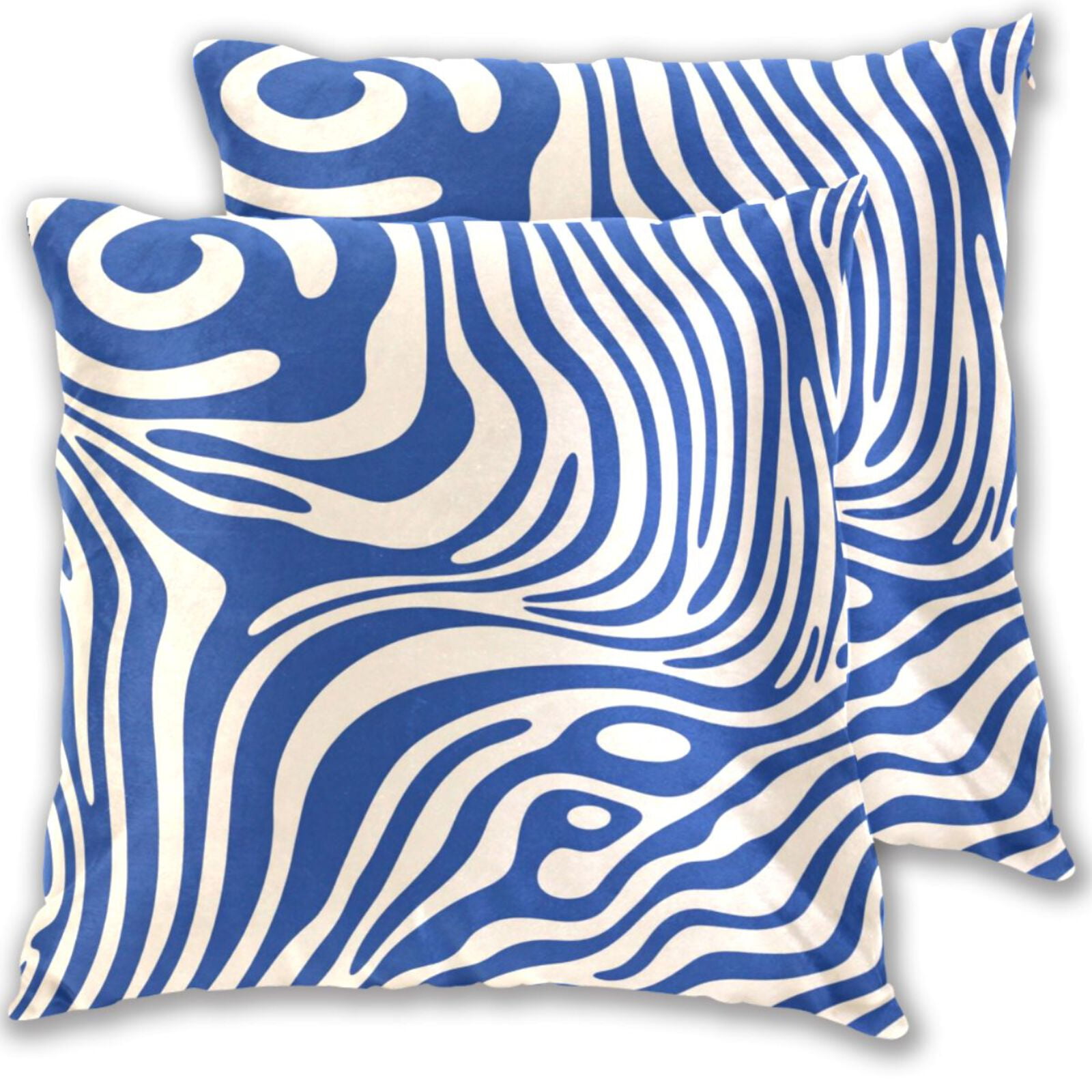 18x18 Inch Throw Pillow Covers 2-Pack - Cotton Velvet Double-Sided ...