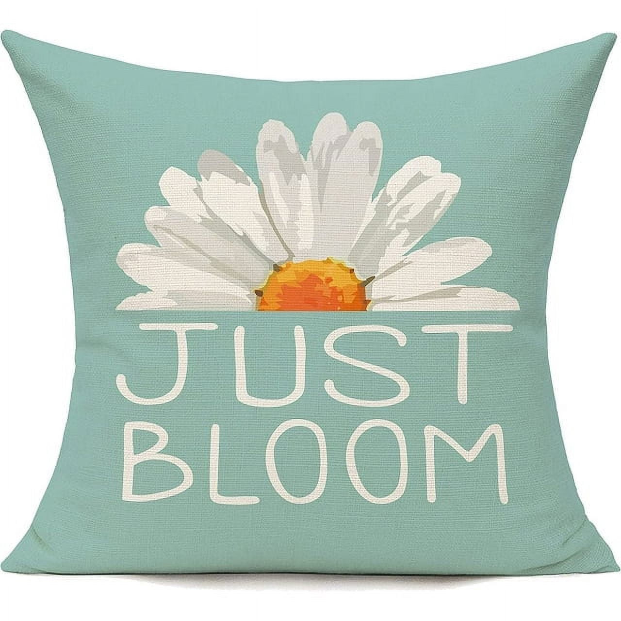 18x18 Set of 4 All Smiles Outdoor Green Spring Throw Pillow Covers ...