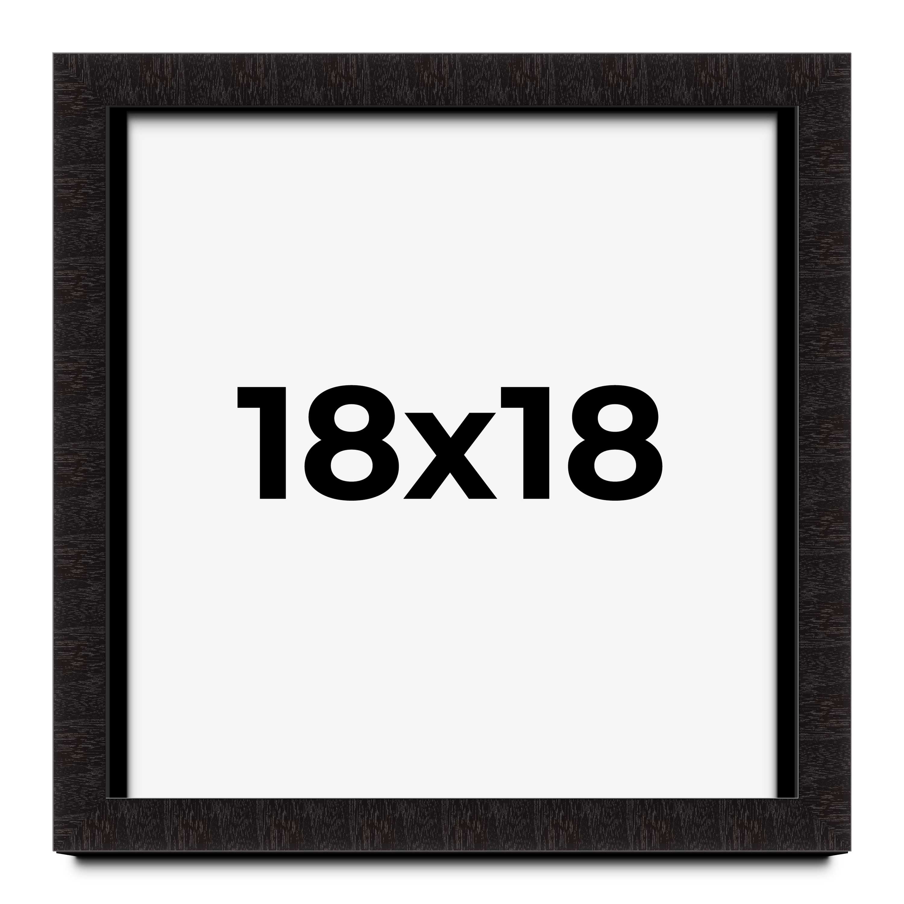 18x18 Shadow Box Black Solid Wood Display Picture Frame | 1 Inch Rabbet ...