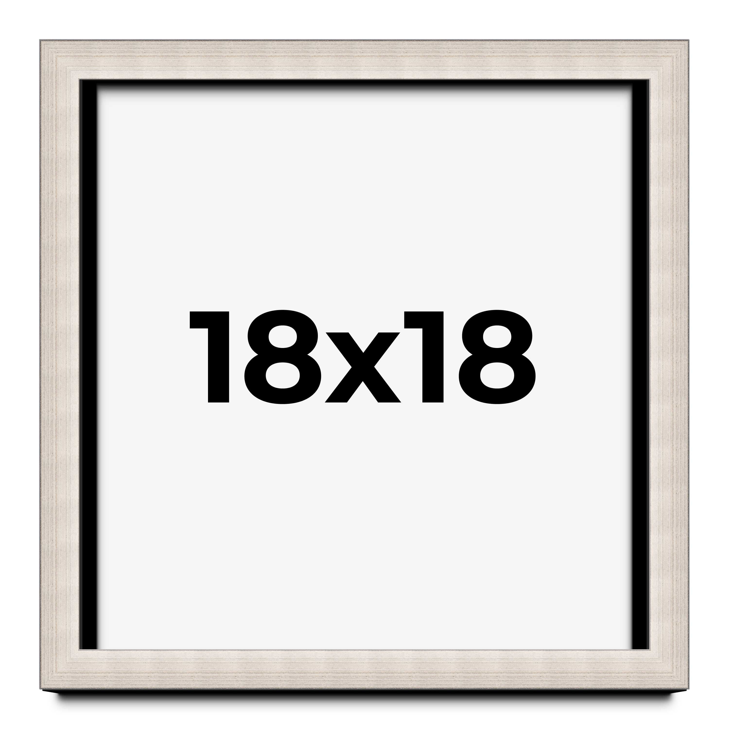 18x18 Shadow Box Brushed Silver | 1.5 Inch Deep | 1.25 Inch Moulding ...