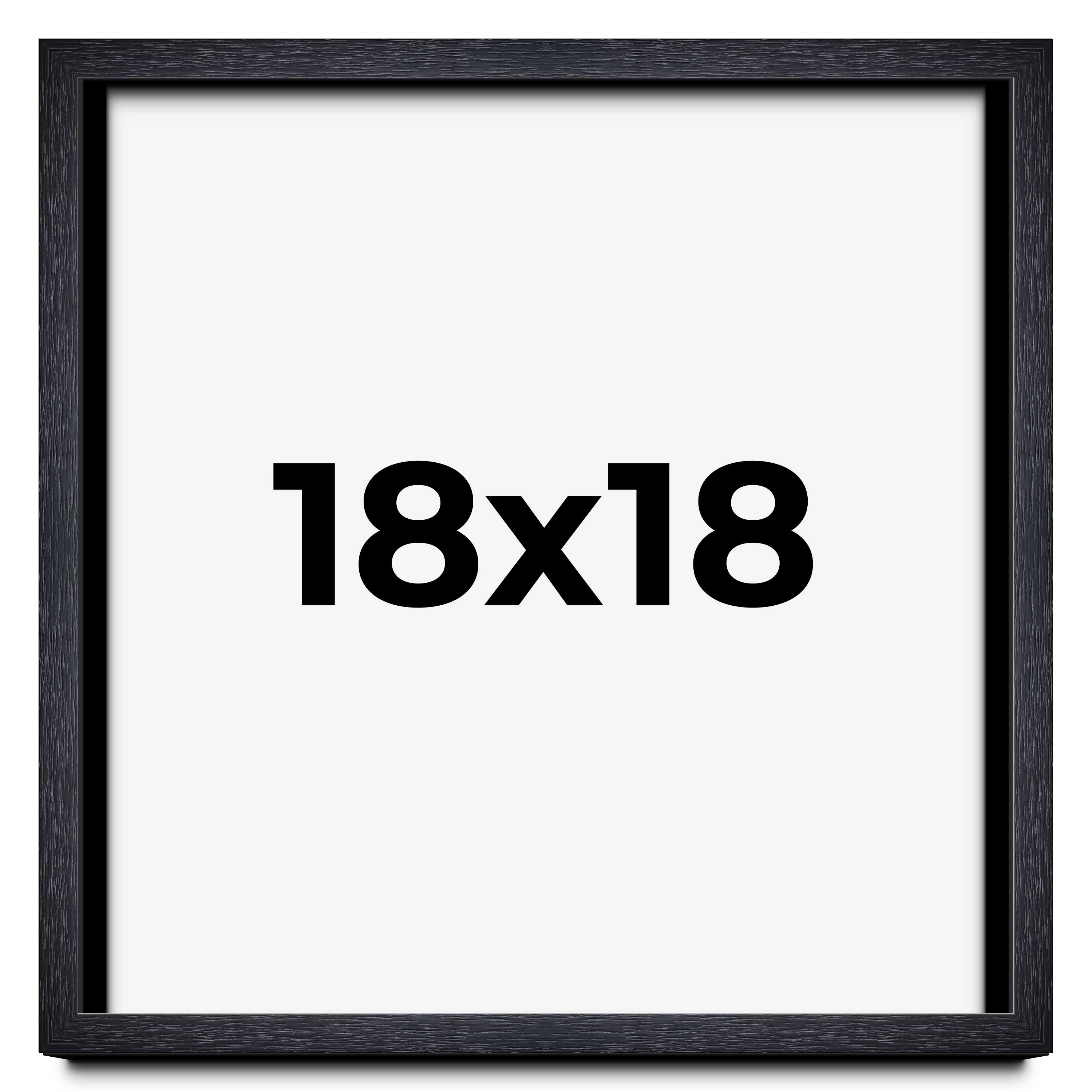 18x18 Shadow Box Frame Black | 1 Inches Deep Real Wood Farmhouse ...