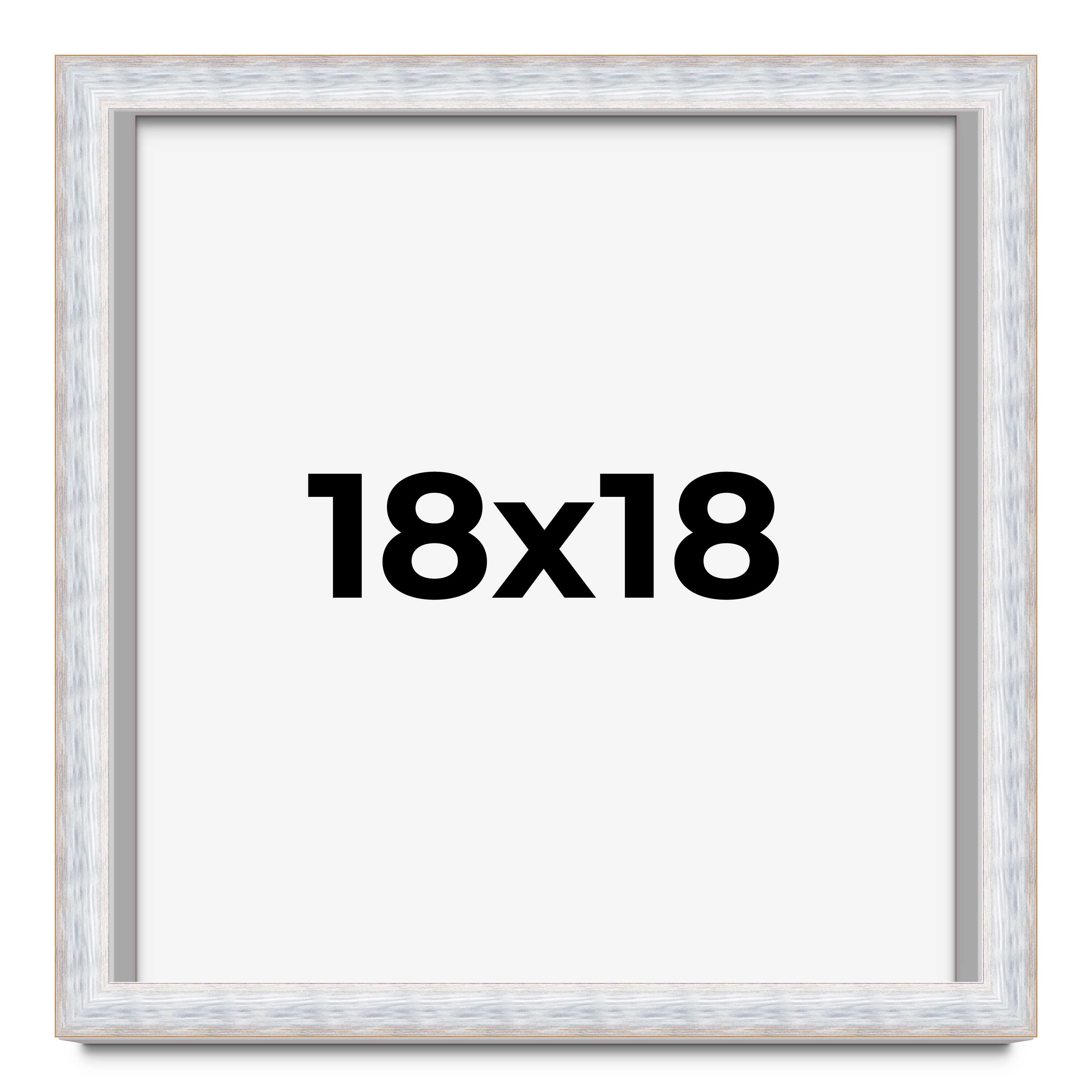 18x18 Shadow Box Frame Silver | 1.625 Inches Deep Real Wood ...