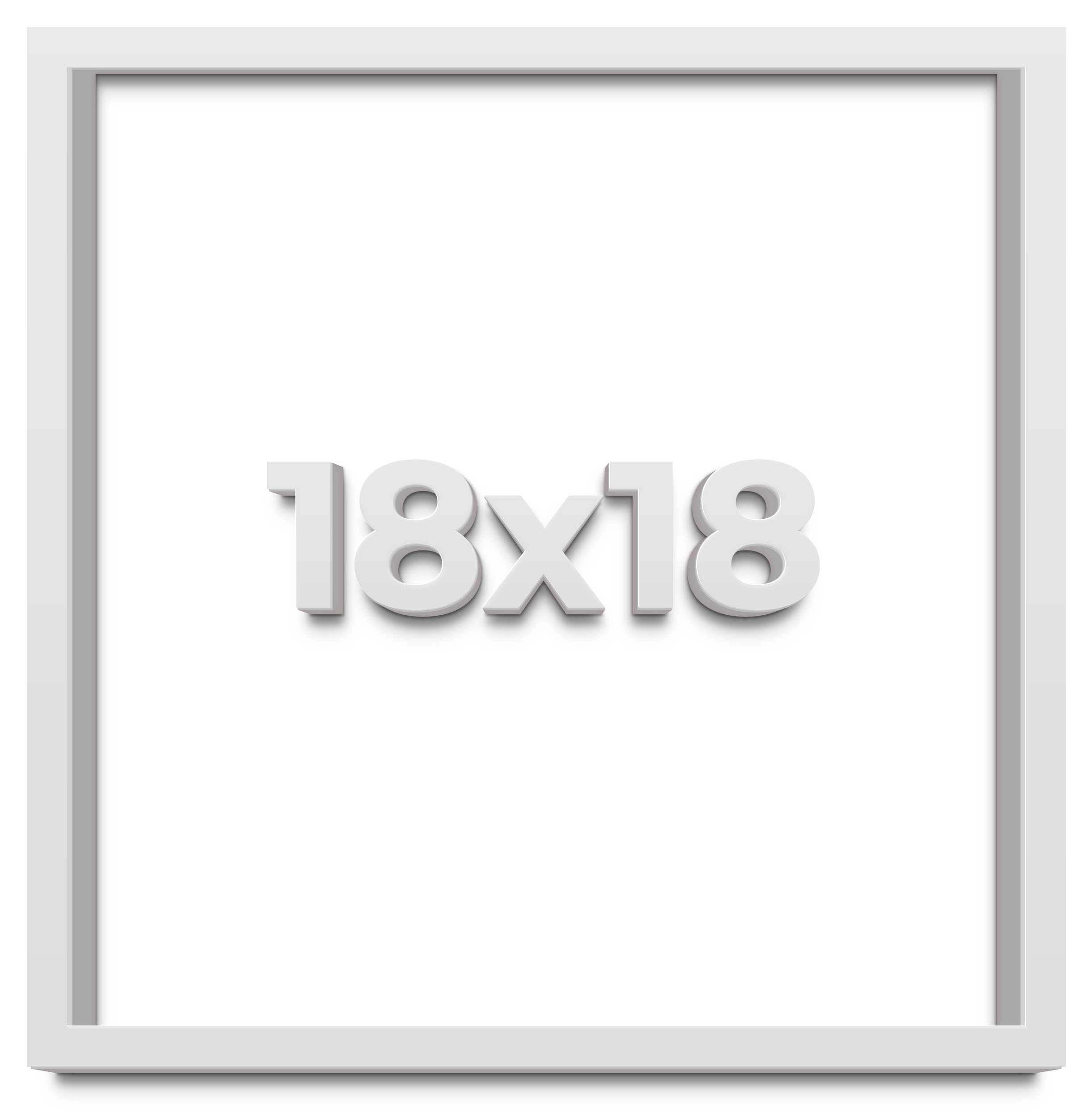18x18 Shadow Box Frame White | 1 Inches Deep Real Wood Contemporary ...