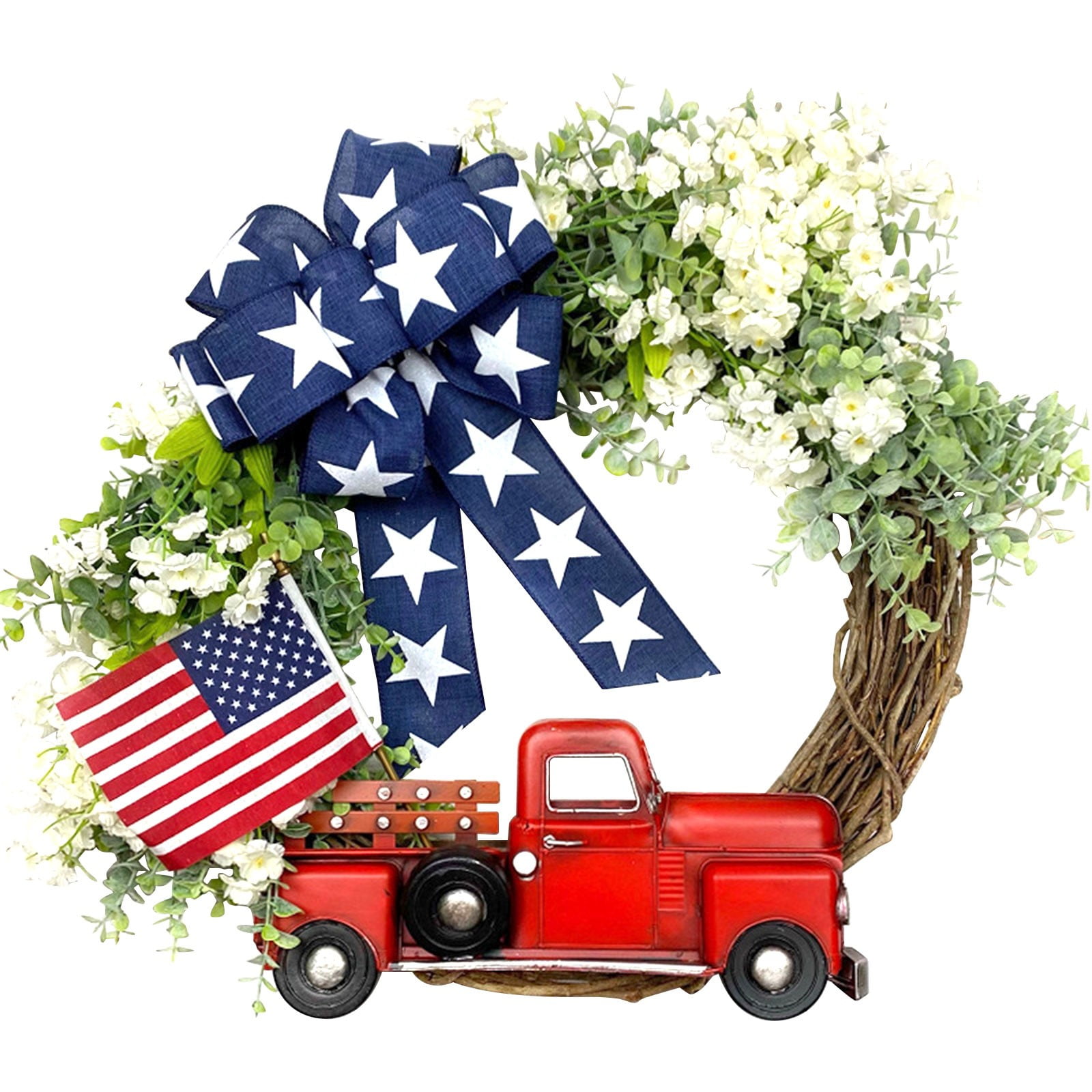 18x18 inch Artifical Patriotic Wreath Fourth of July Wreath Spring ...