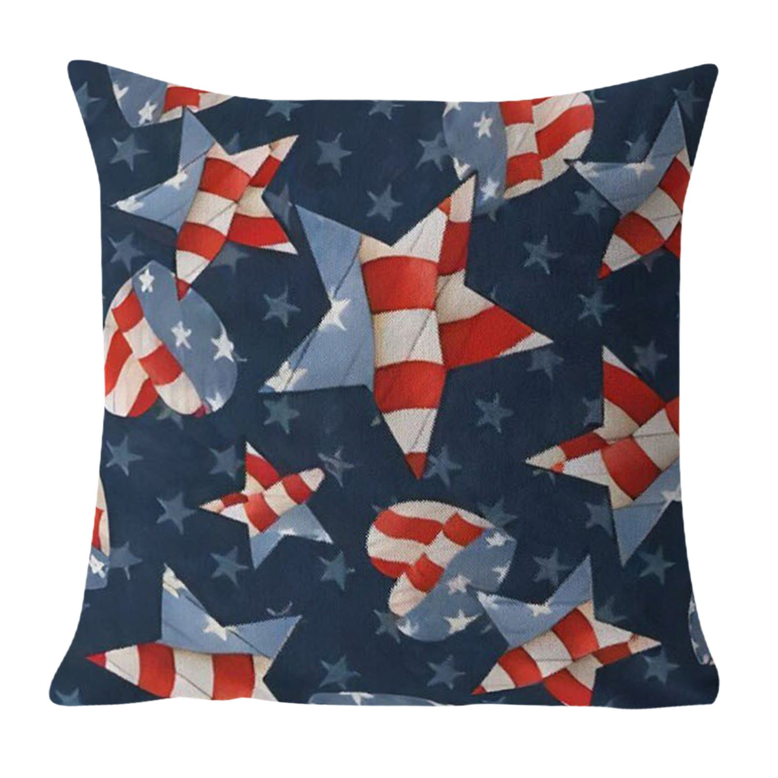 18x18IN American Flag and Stripes Cushion Cover Independence Day ...