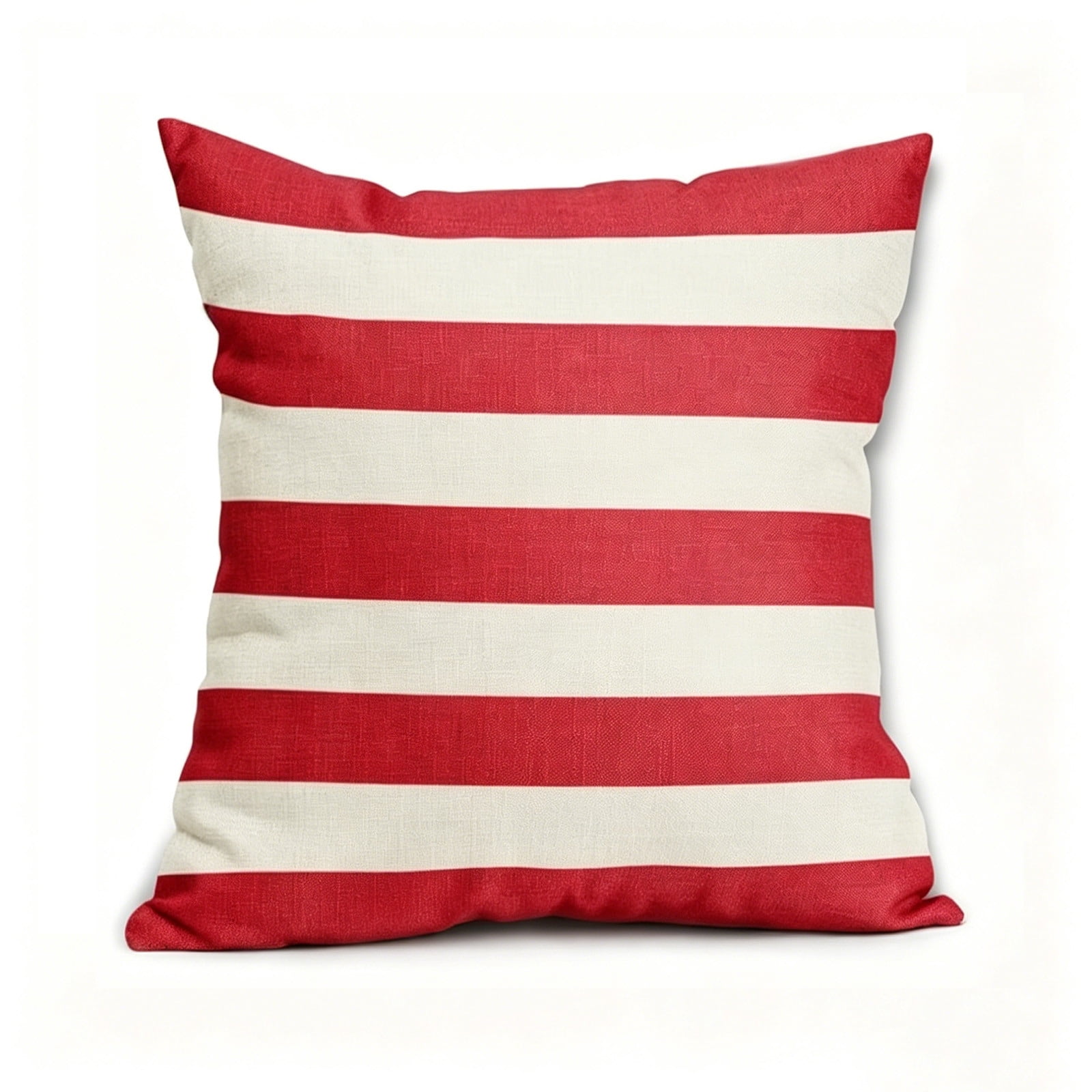 18x18in Red White Striped Pillow Cover, Linen Cushion Slip, 45x45cm ...