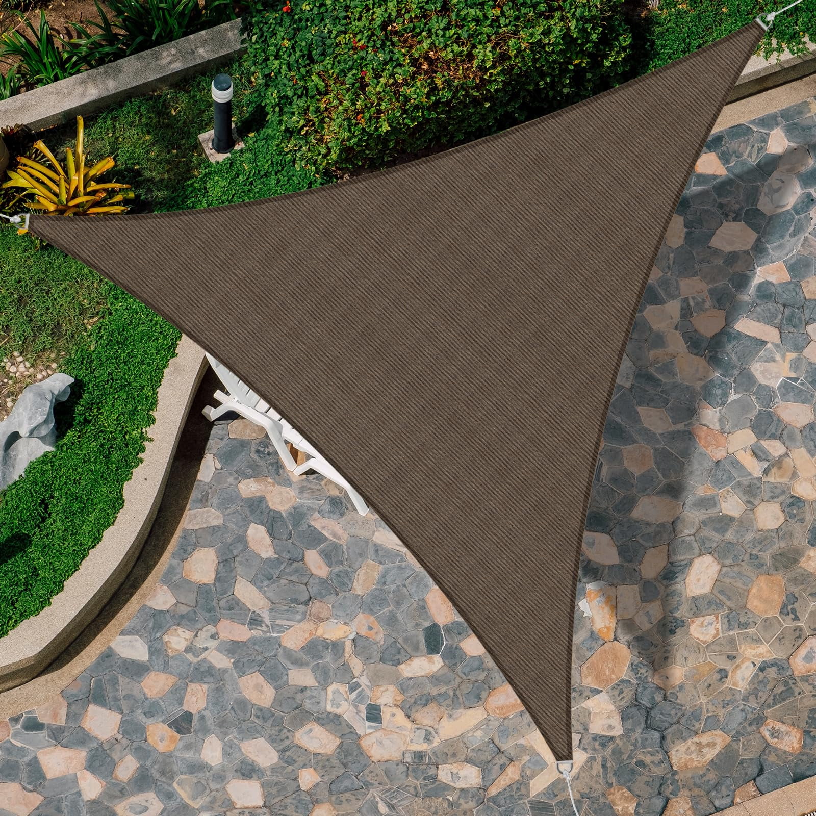 18x18x18 FT UV Resistant Triangle Shade Sail for Outdoor Pergola Patio ...