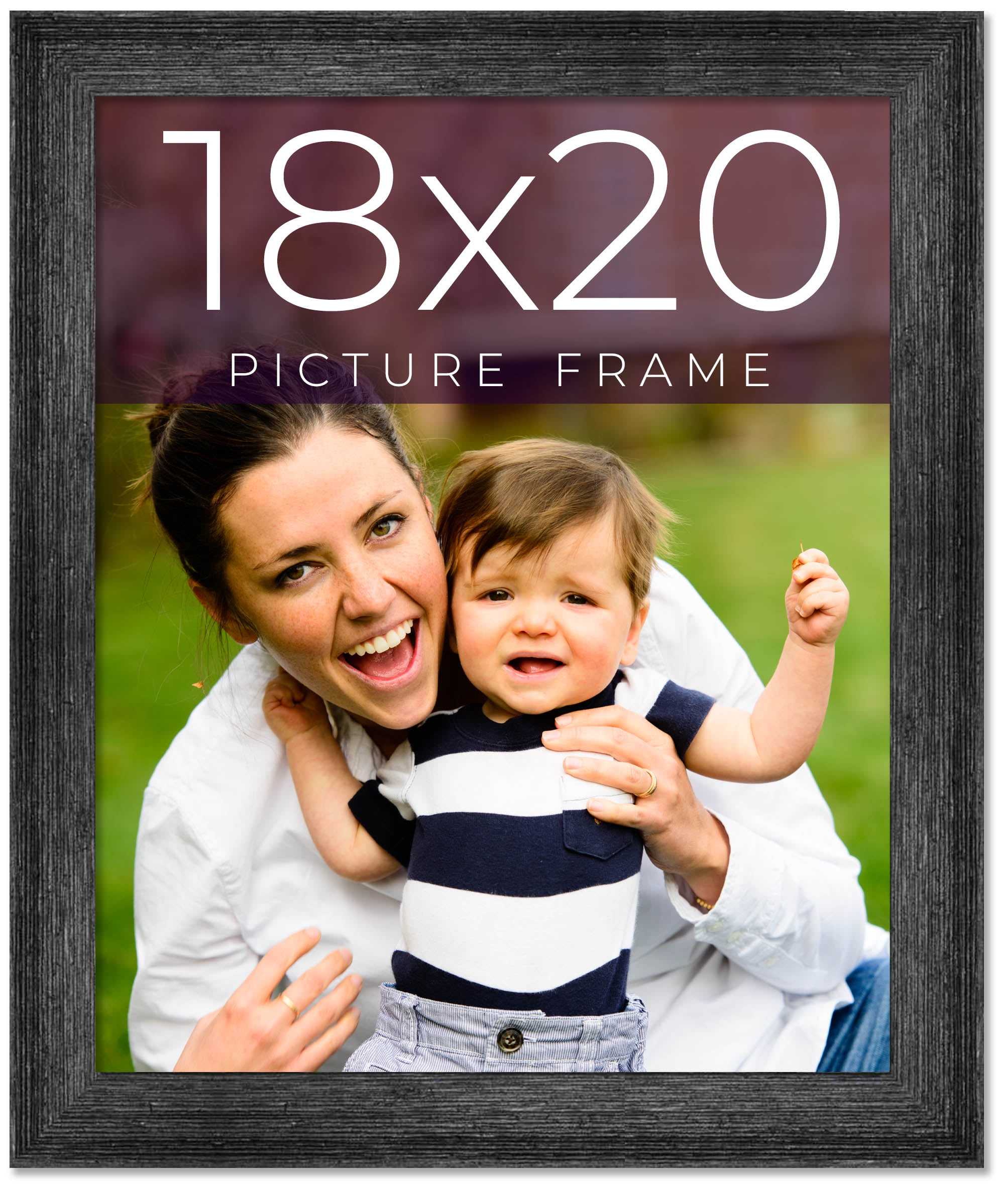 18x20 Frame Black Real Wood Picture Frame Width 1.5 inches | Interior ...