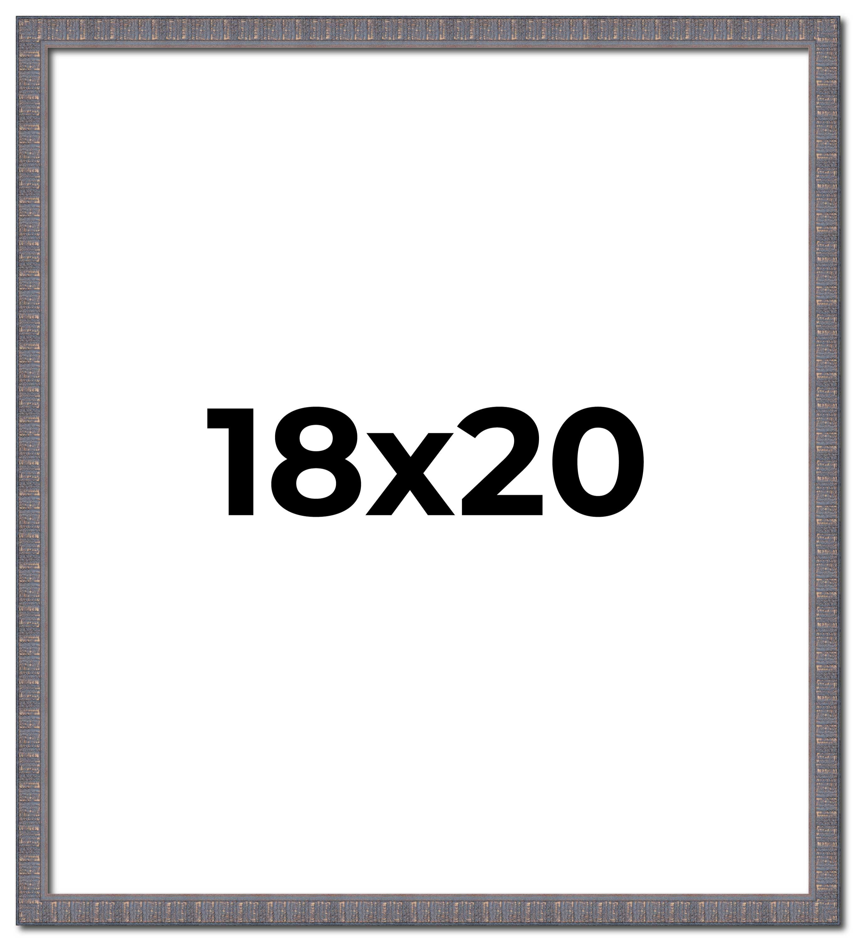 18x20 Frame Blue Kingsley Pewter Solid Wood Picture Frame Width 0.75 ...