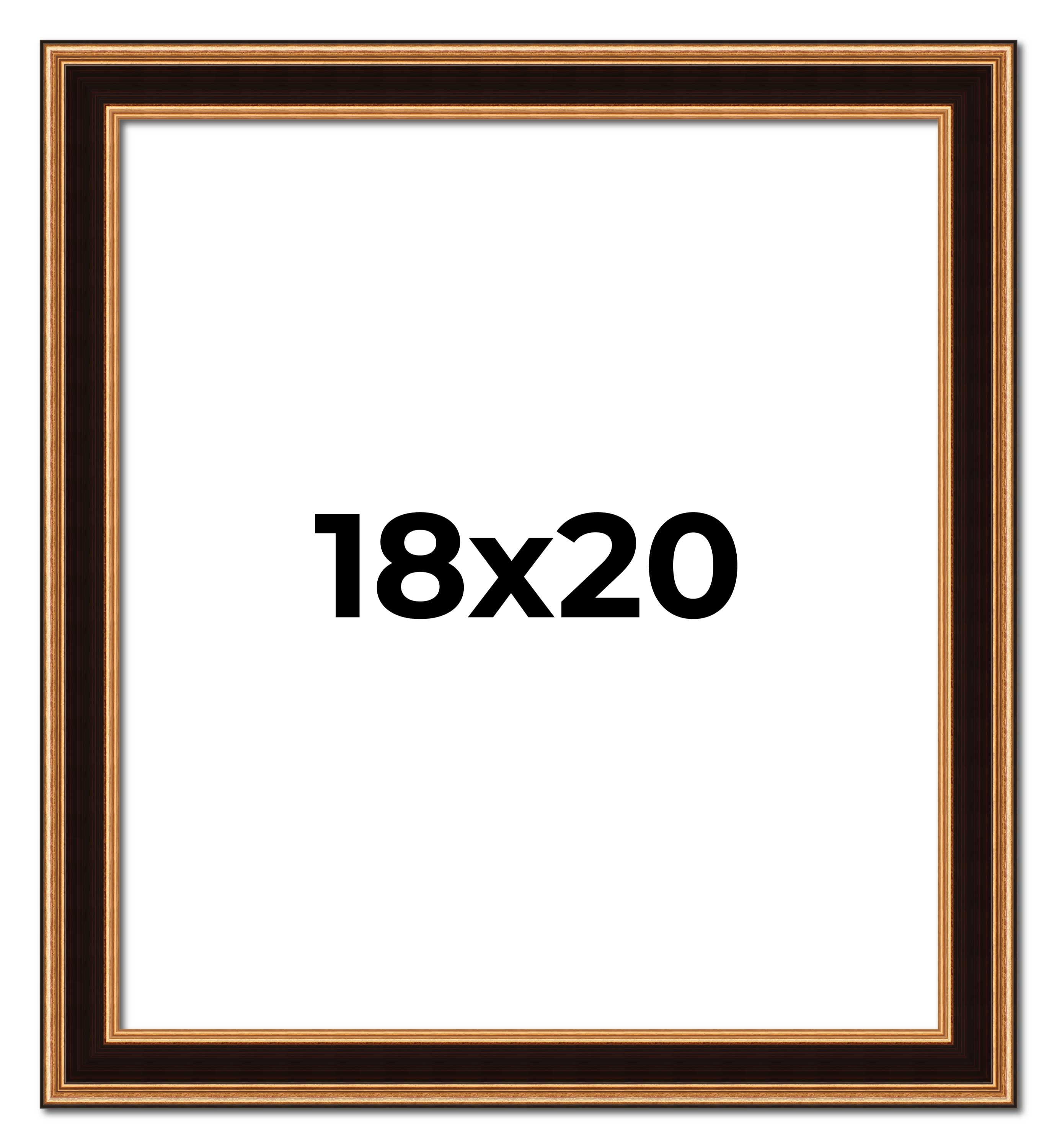 18x20 Frame Gold Brown Plein Air Vintage Solid Wood Picture Frame | 1. ...