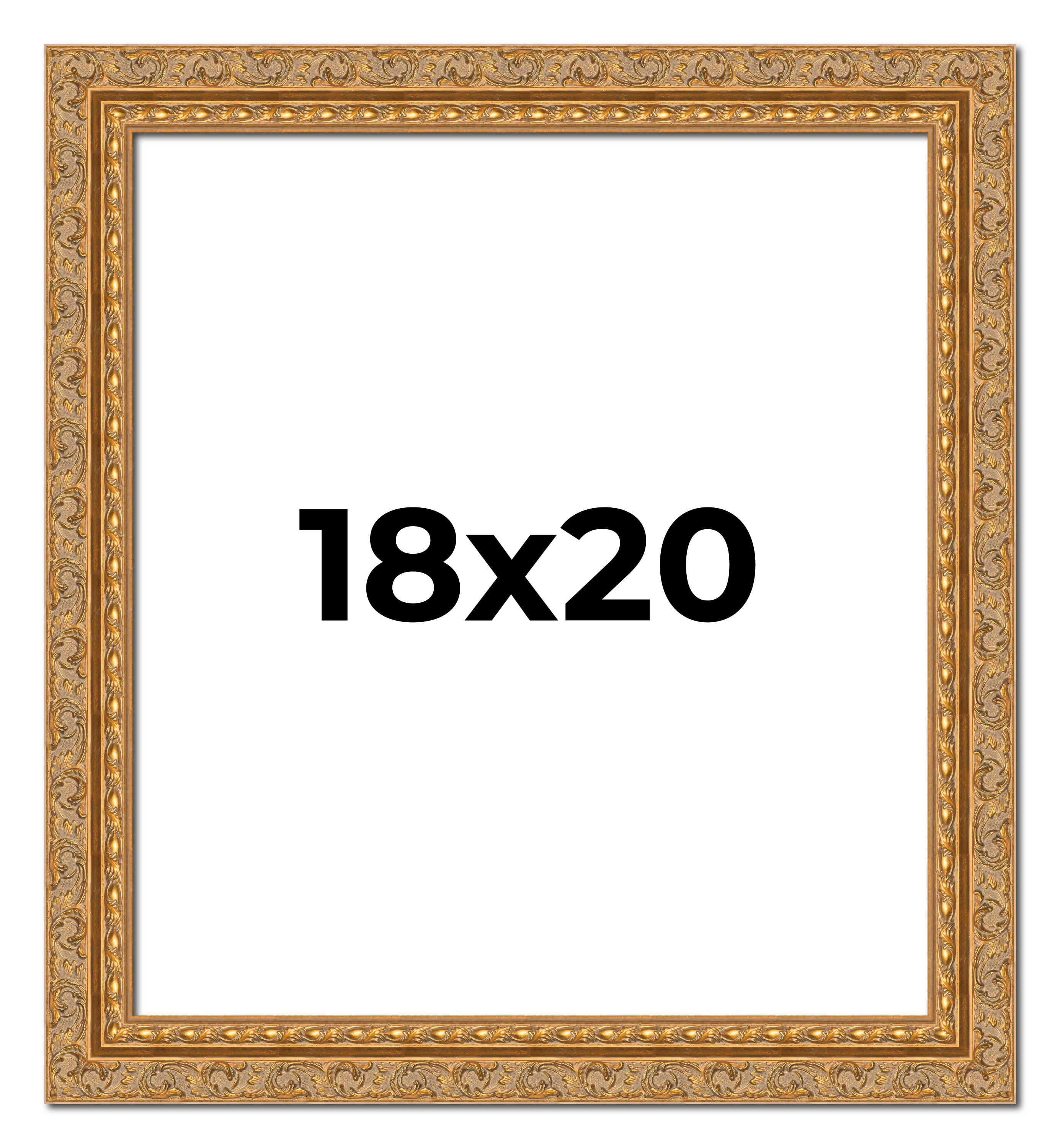 18x20 Frame Gold Ornate Solid Wood Picture Frame | 2 Inch Moulding ...