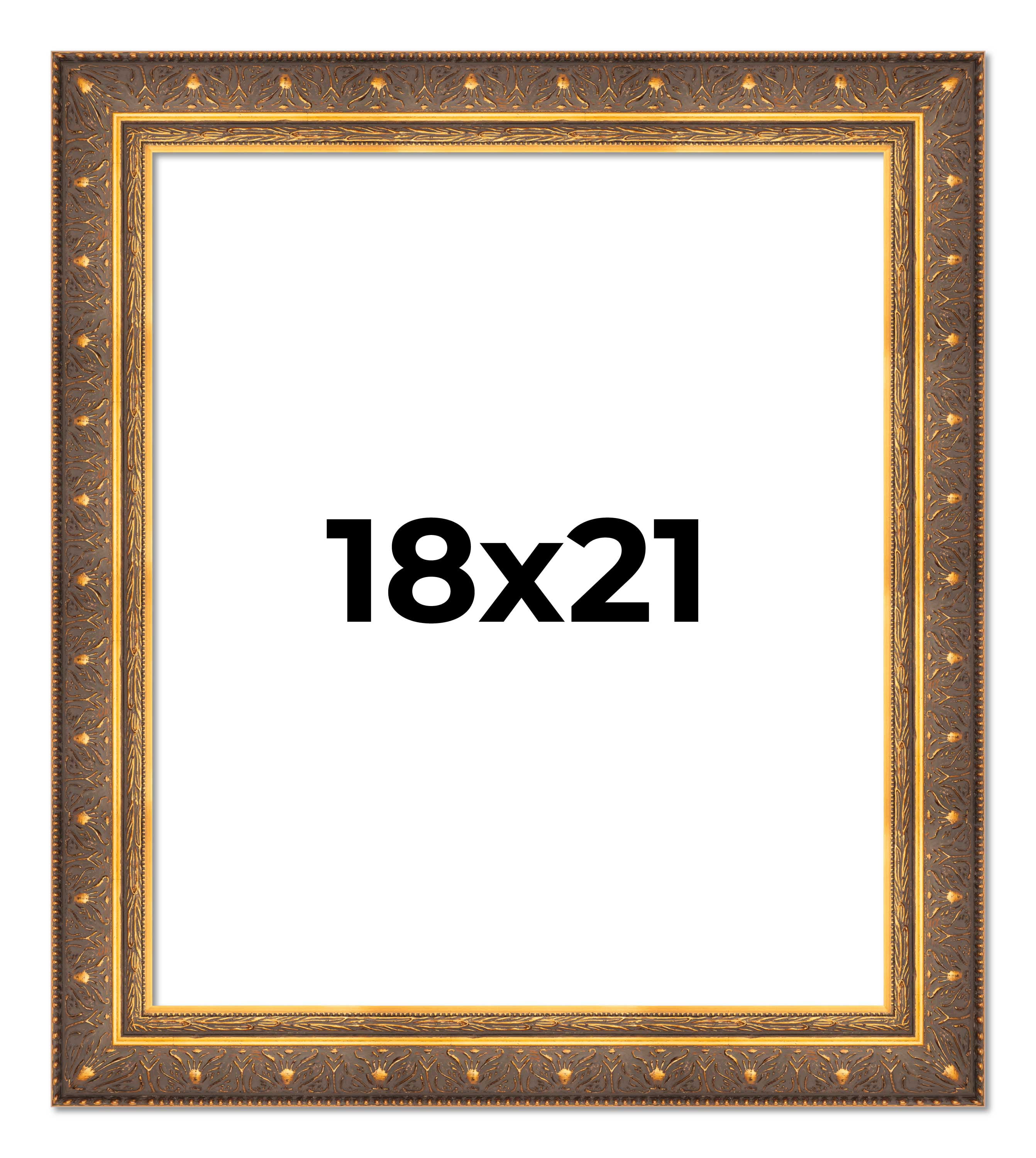18x21 Frame Vintage Gold Solid Wood Picture Frame | 2.5 Inch Moulding ...