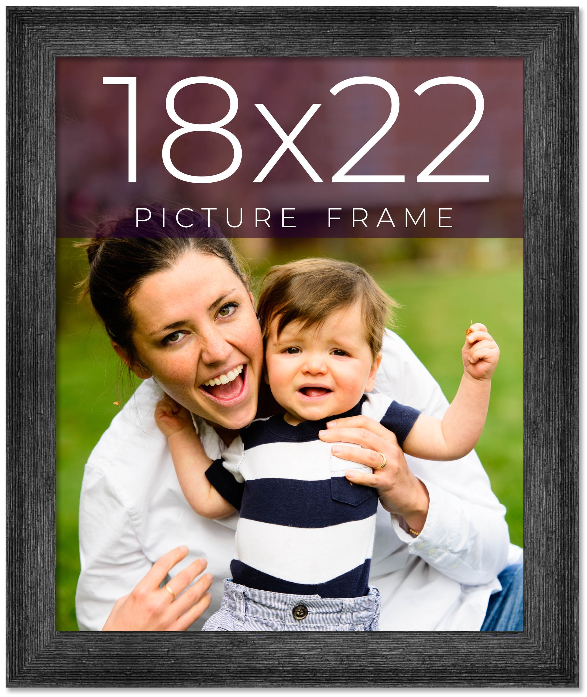18x22 Frame Black Real Wood Picture Frame Width 1.5 inches | Interior ...