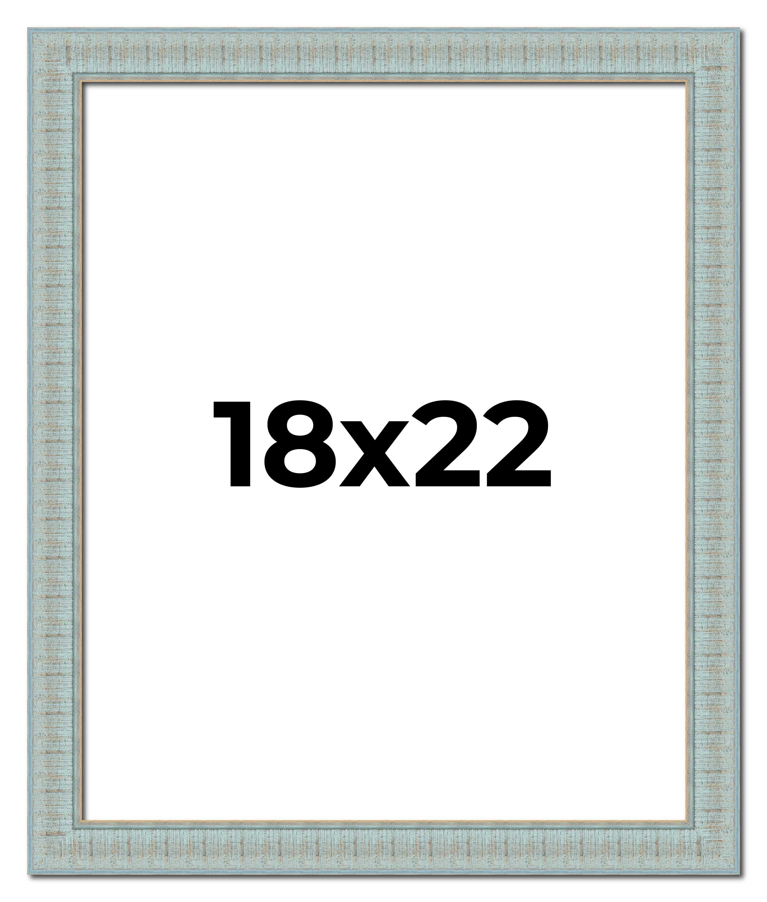 18x22 Frame Blue Teal Distressed Solid Wood Picture Frame | 1.625 Inch ...