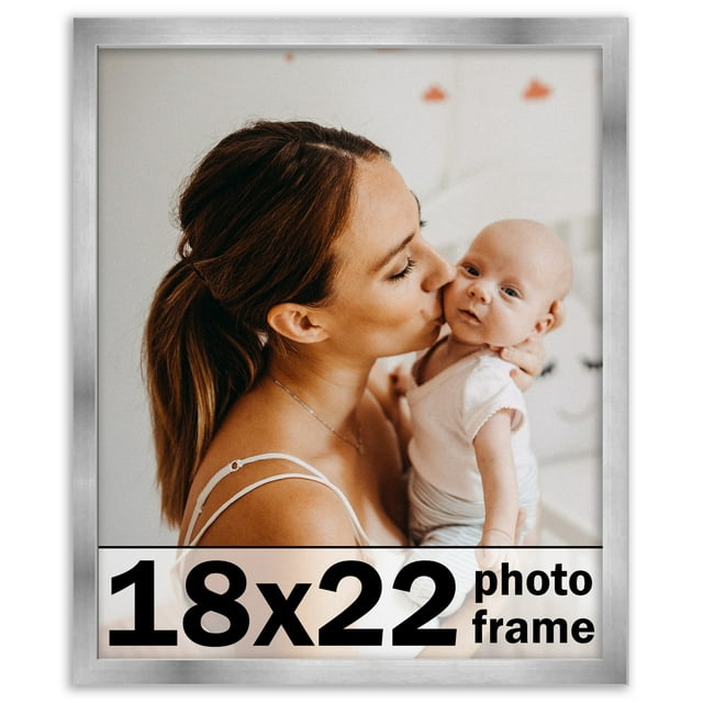 18x22 Frame Silver Stainless Steel Solid Wood Picture Frame | 0.75 Inch ...