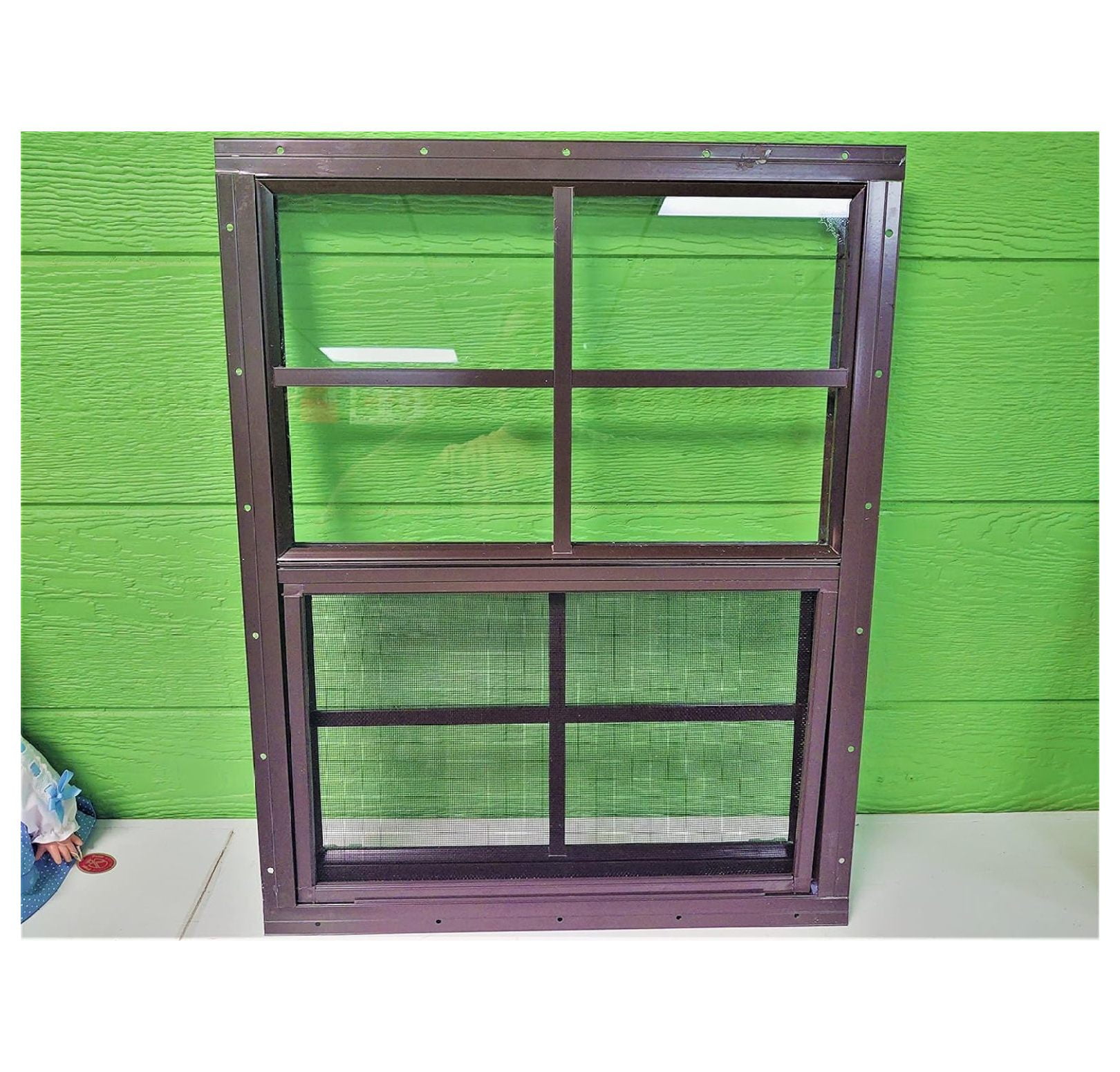 18x23 Brown Shed Window, Flush 4x4 Grid. Great for playhouses, barns ...